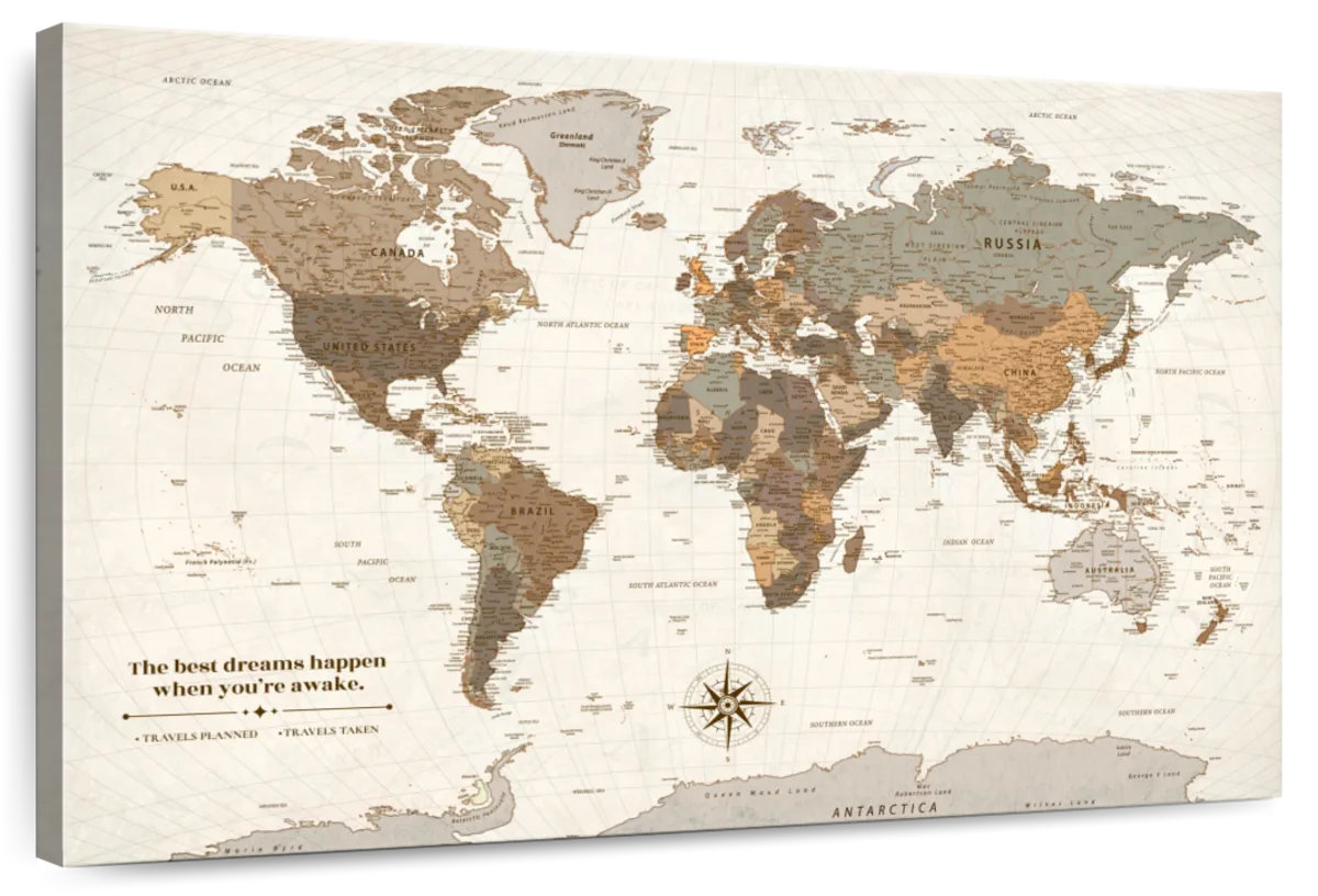 Elephant Stock Best Dreams Push Pin World Travel Map - Wayfair Canada