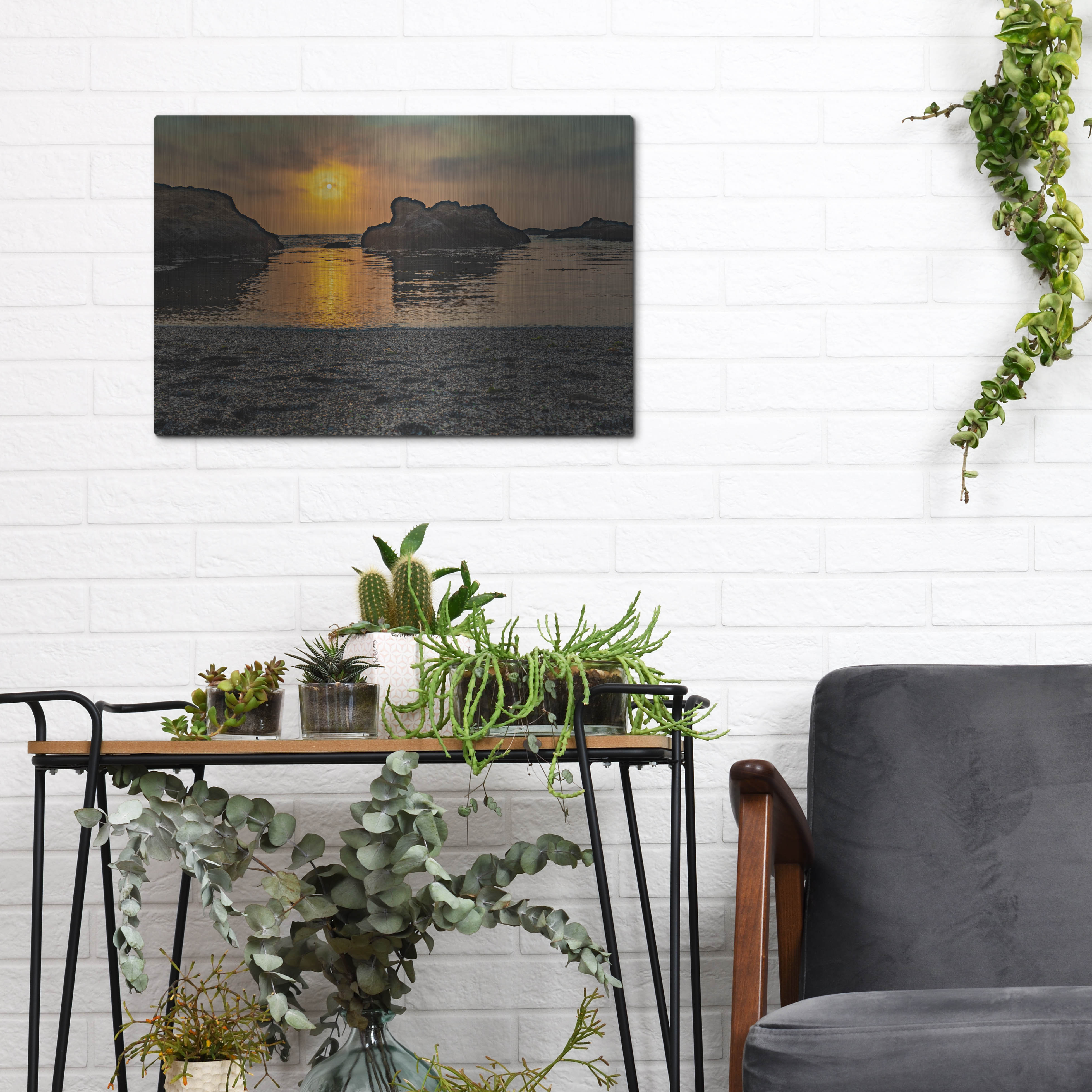 Highland Dunes Cali - Ocean Sunset', Metal Wall Art | Wayfair