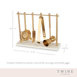 Twine Bar Tool Set in Gold & Marble & Reviews | Wayfair