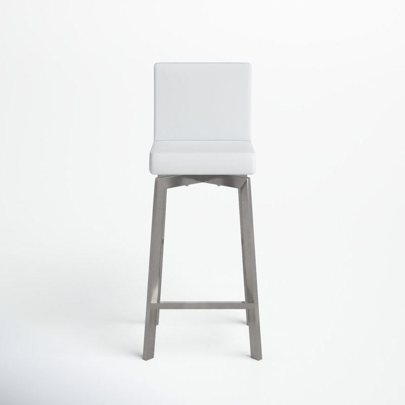 AllModern Ross Swivel Upholstered Counter Stool with Metal Frame ...