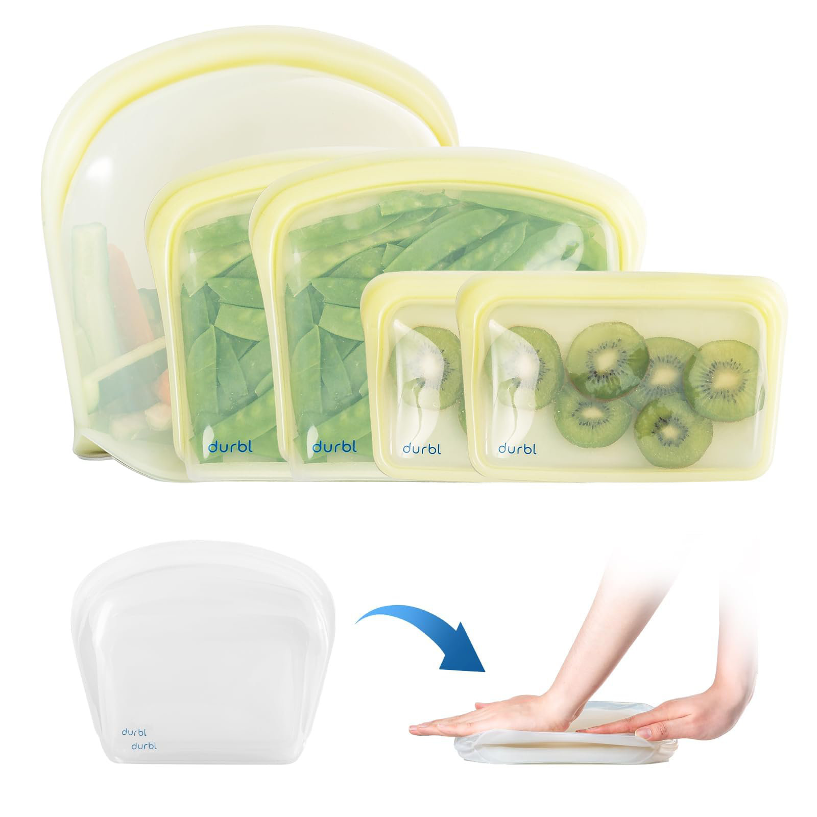 Prep & Savour Clear 5 Pack Silicone Reusable Food Bag - Wayfair Canada