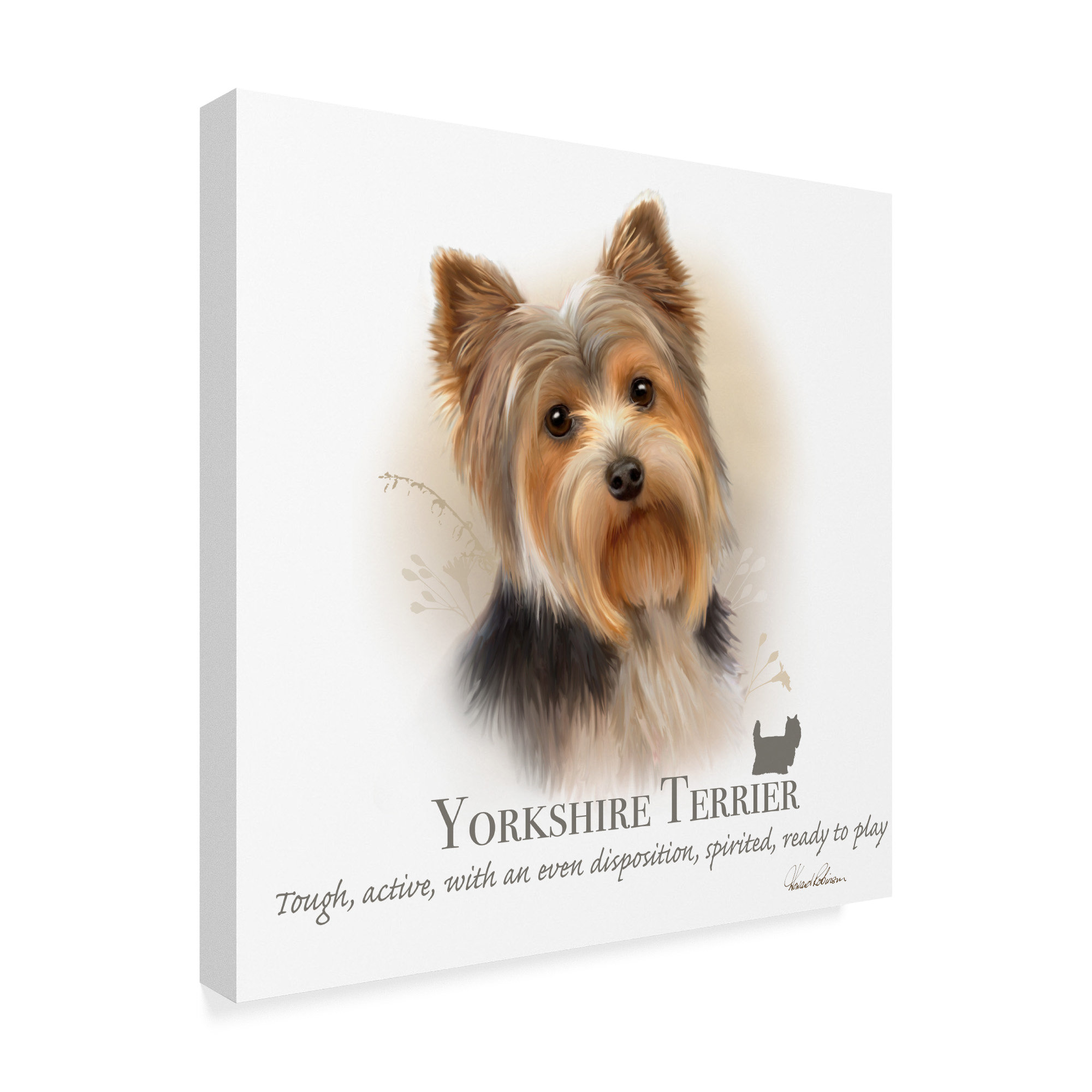 Trinx 'Yorkshire Terrier' Graphic Art Print on Wrapped Canvas | Wayfair