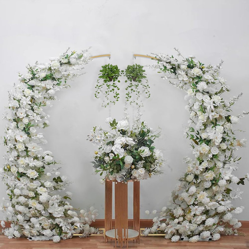 IFBECT 2pcs Curved Wedding Arch Backdrop Stand 8.2ft | Wayfair