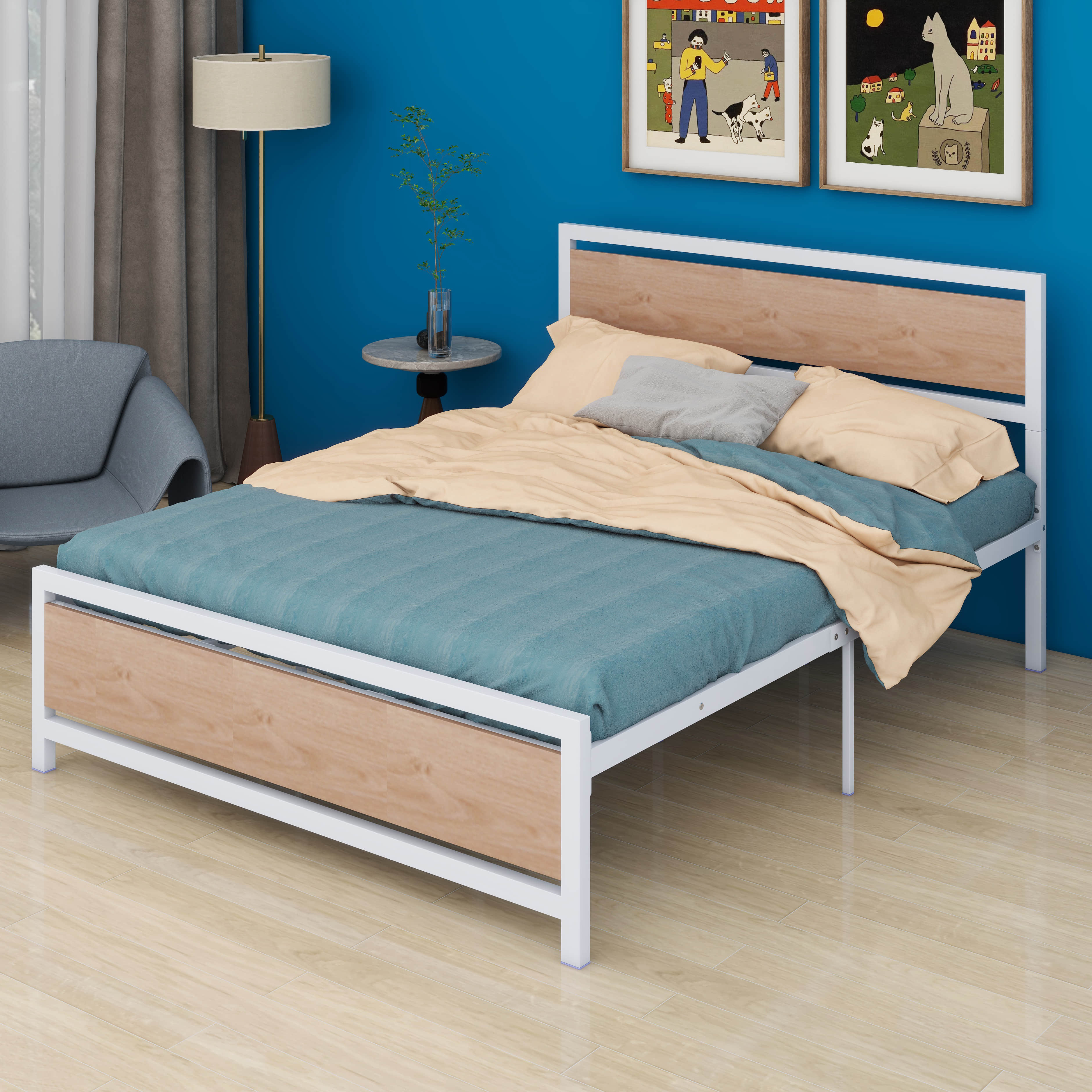 17 Stories Ransford Metal Panel Bed | Wayfair