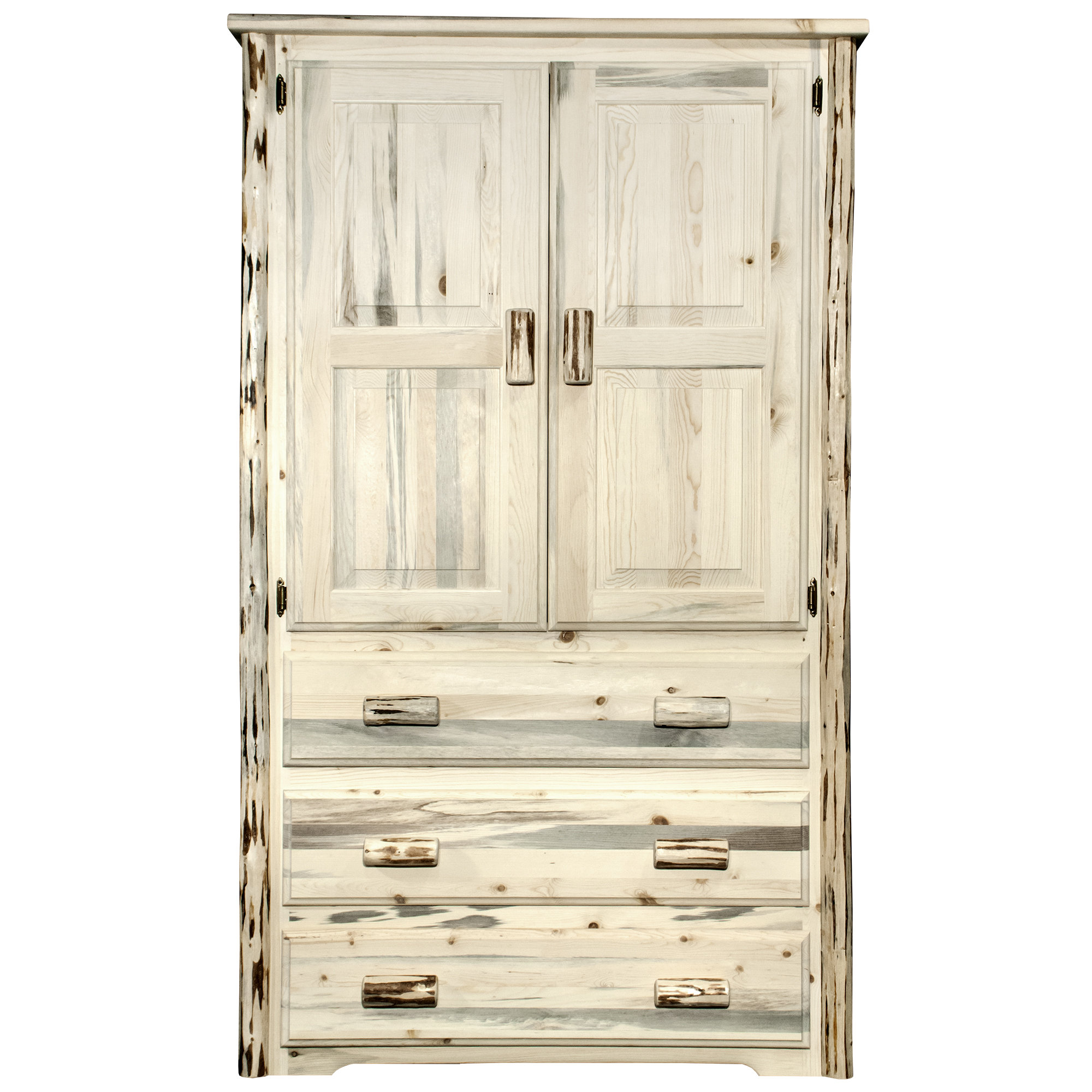 Loon Peak® Montana Collection Lodge Pole Pine Armoire | Wayfair