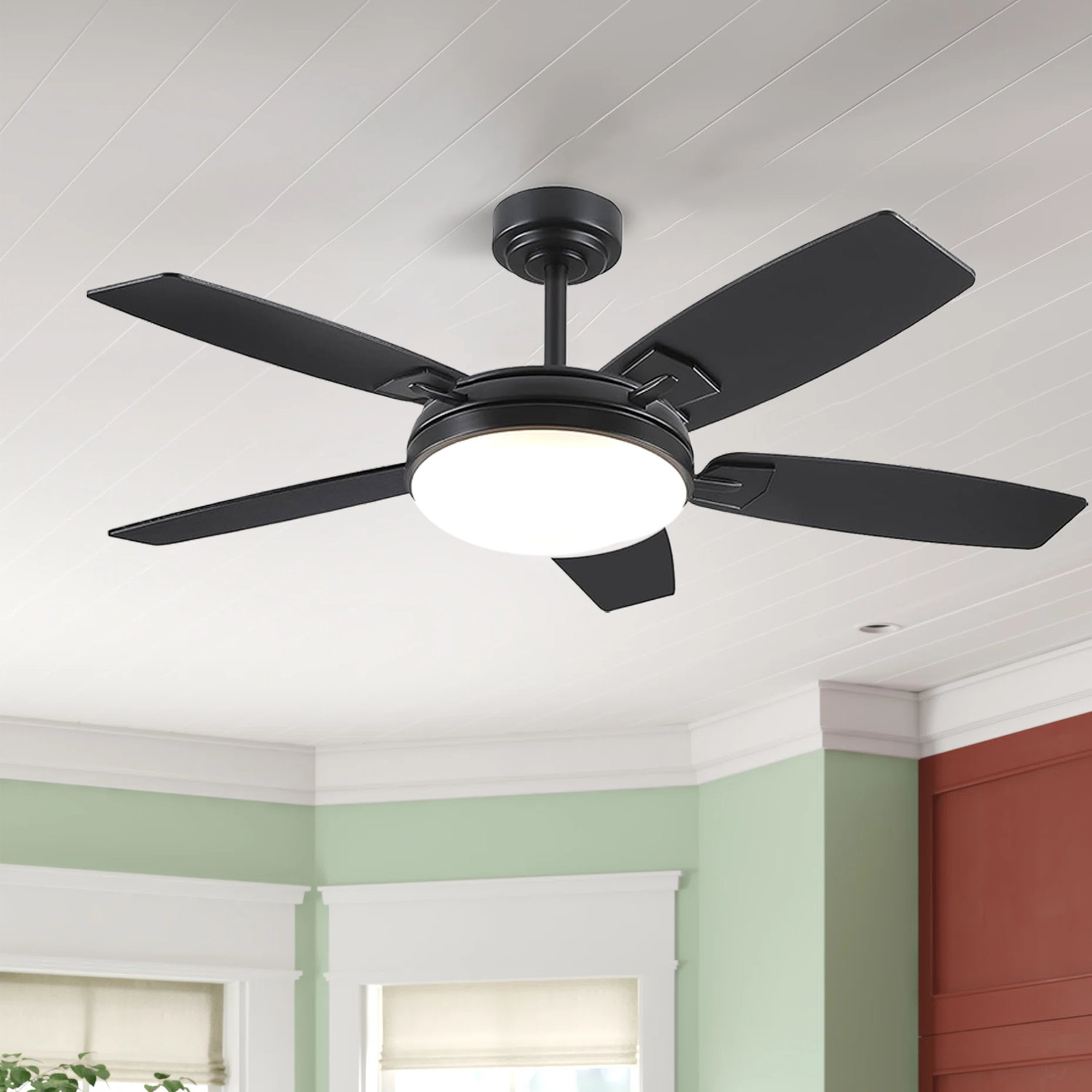 Ebern Designs 52 Inch 5-blade Ceiling Fans With Lights And Remote ...