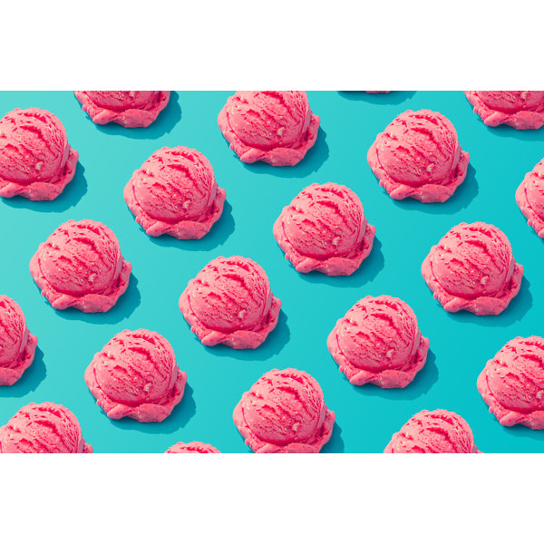 Ebern Designs Strawberry Ice Cream Pattern - Wrapped Canvas Print ...