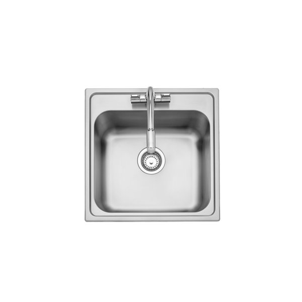 Leisure Sinks & Taps Albion 500 x 500mm stainless steel 1 bowl inset ...