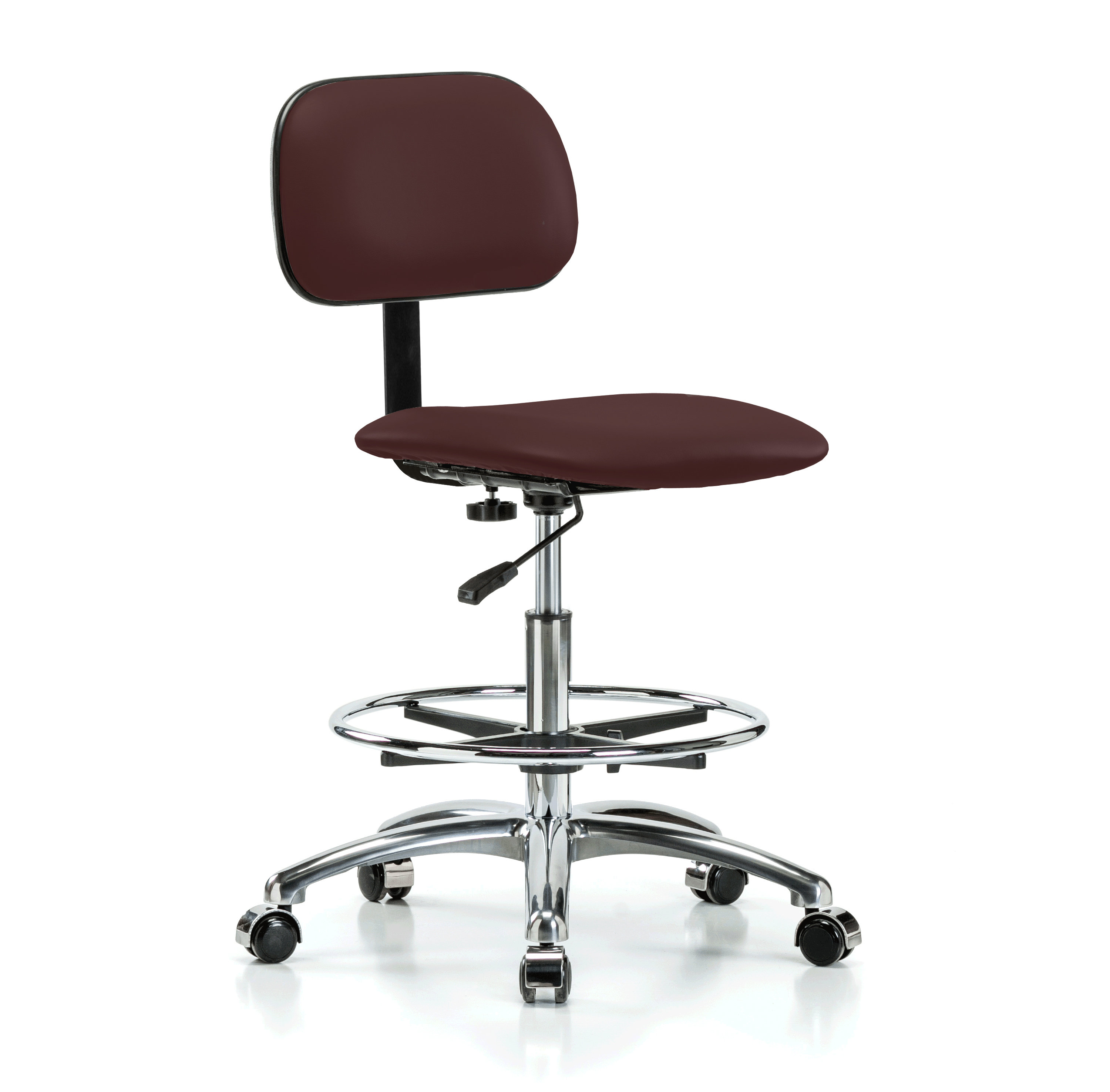 Perch Chairs & Stools PERCH Chrome Lab Chair with Adjustable Backrest ...