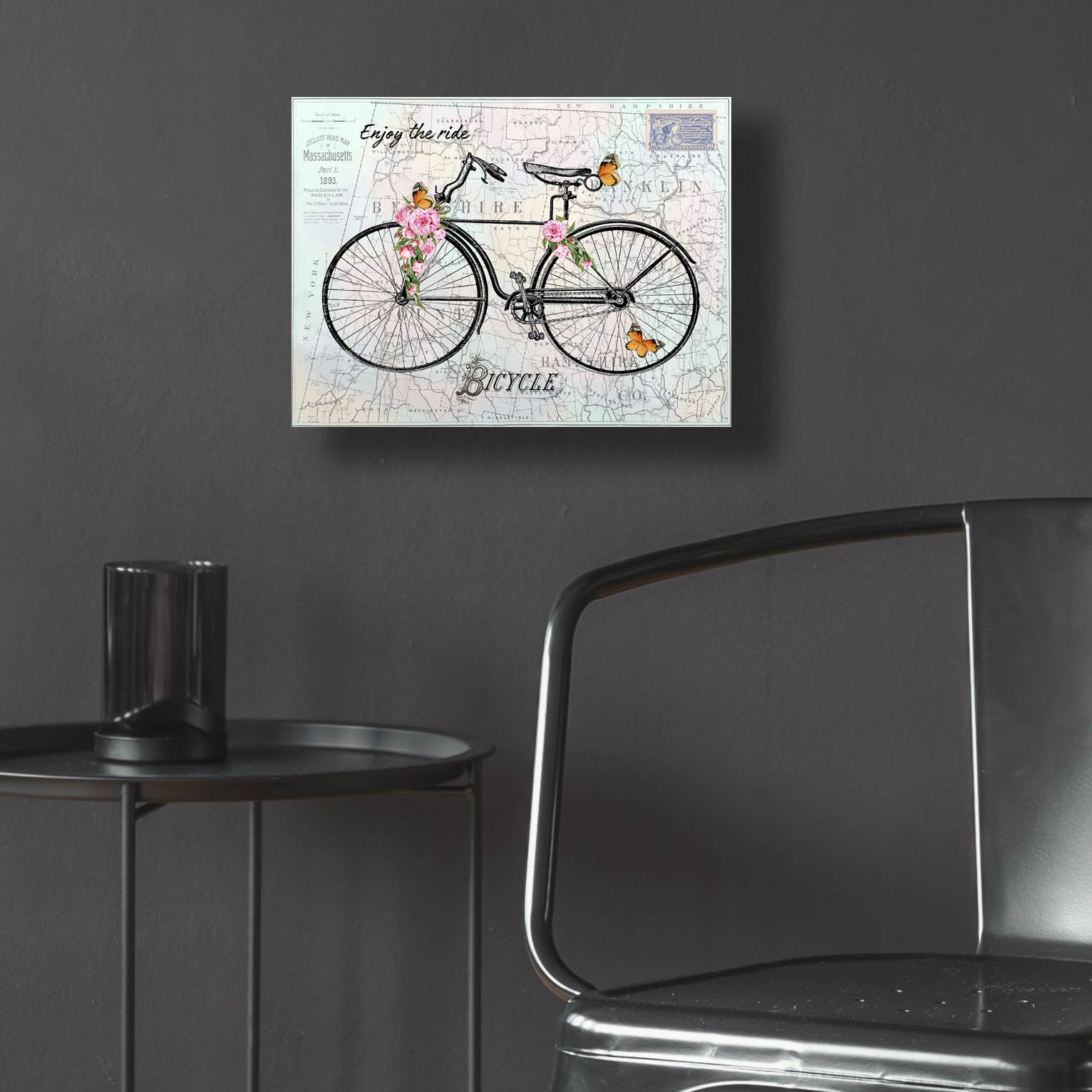 August Grove® 'Vintage Bicycle With Map A' by Jean Plout Acrylic Glass ...