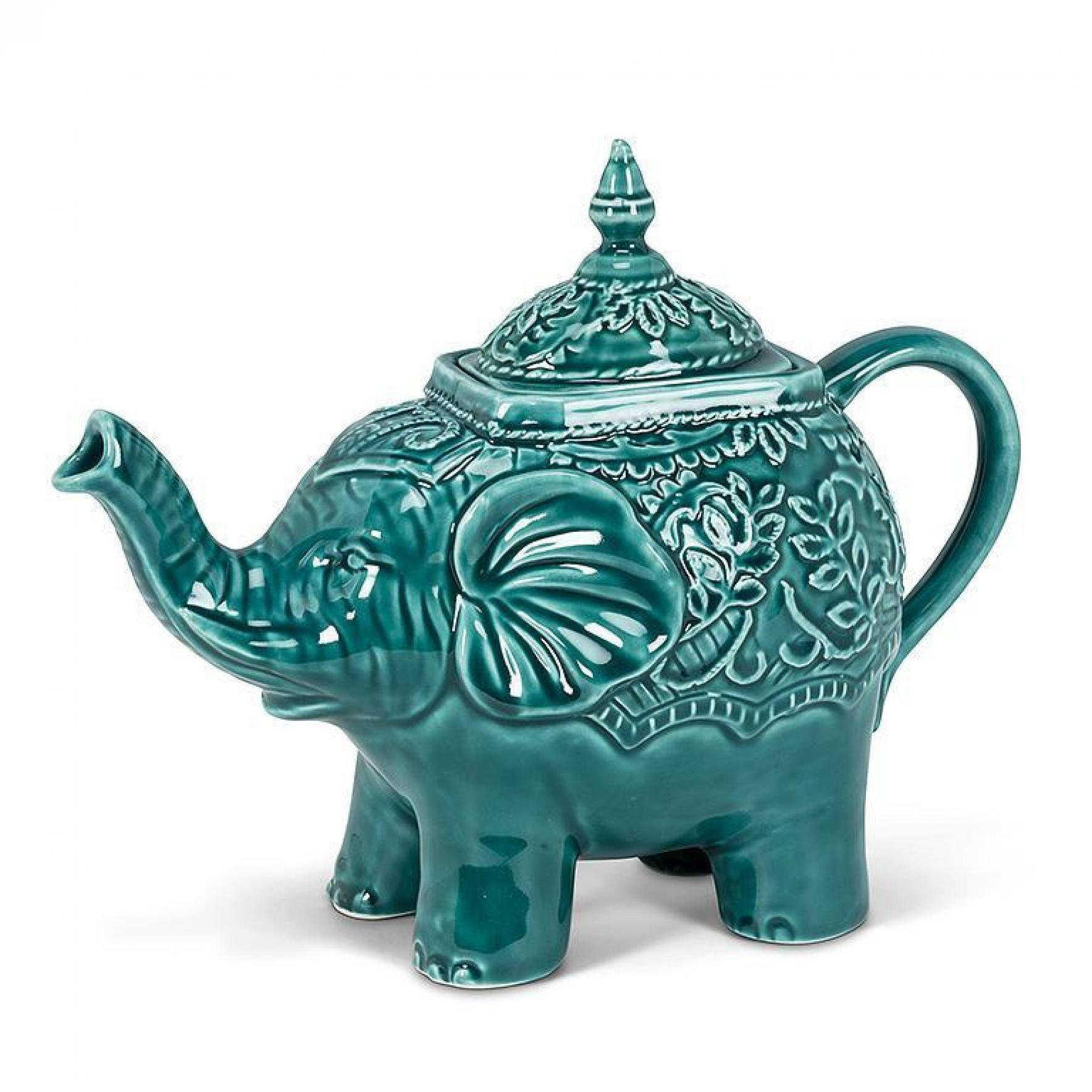 MDR Trading Inc. Ornate Teal Color Elephant Teapot | Wayfair
