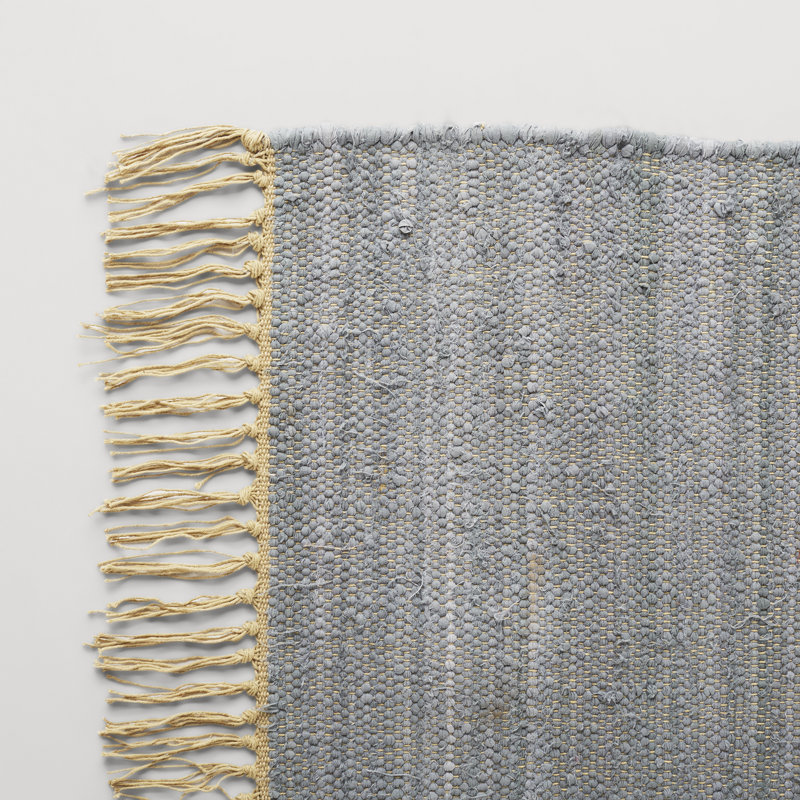 AllModern Avenue Handmade Handwoven Cotton Cream/Black Rug & Reviews ...