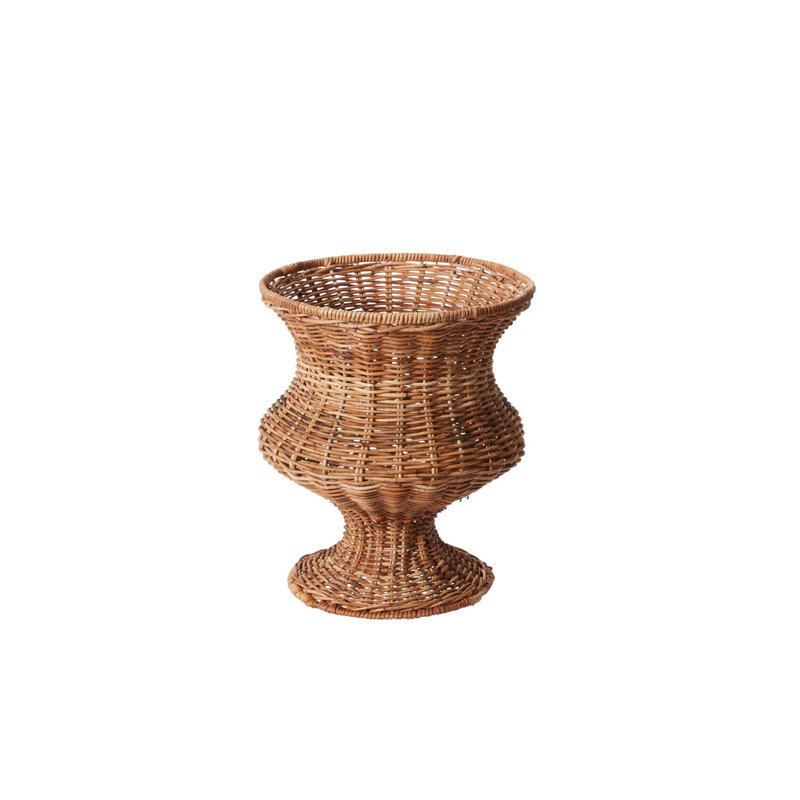 Joss & Main Geof Rattan Urn 12"x 14" | Wayfair