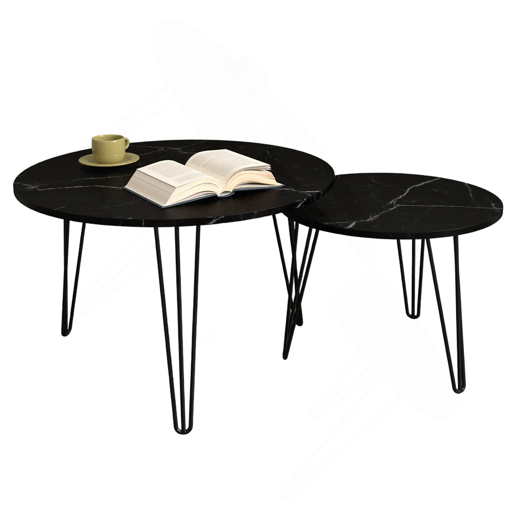 Wrought Studio™ 27.56'' Round Nesting Coffee Table Set of 2, Circular ...
