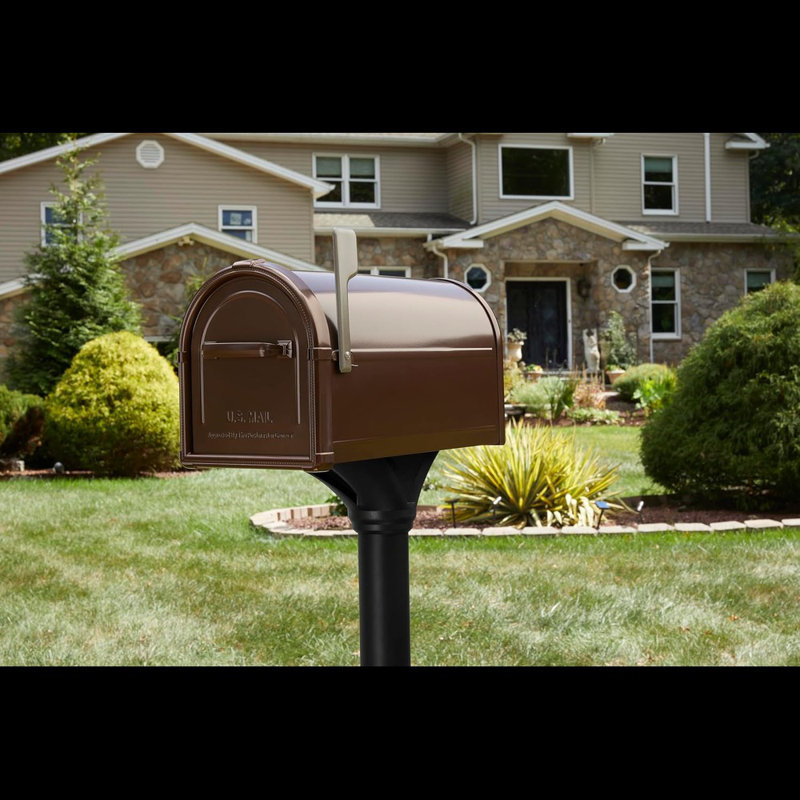 Cozy Oasis Metal Post Mounted Mailbox | Wayfair