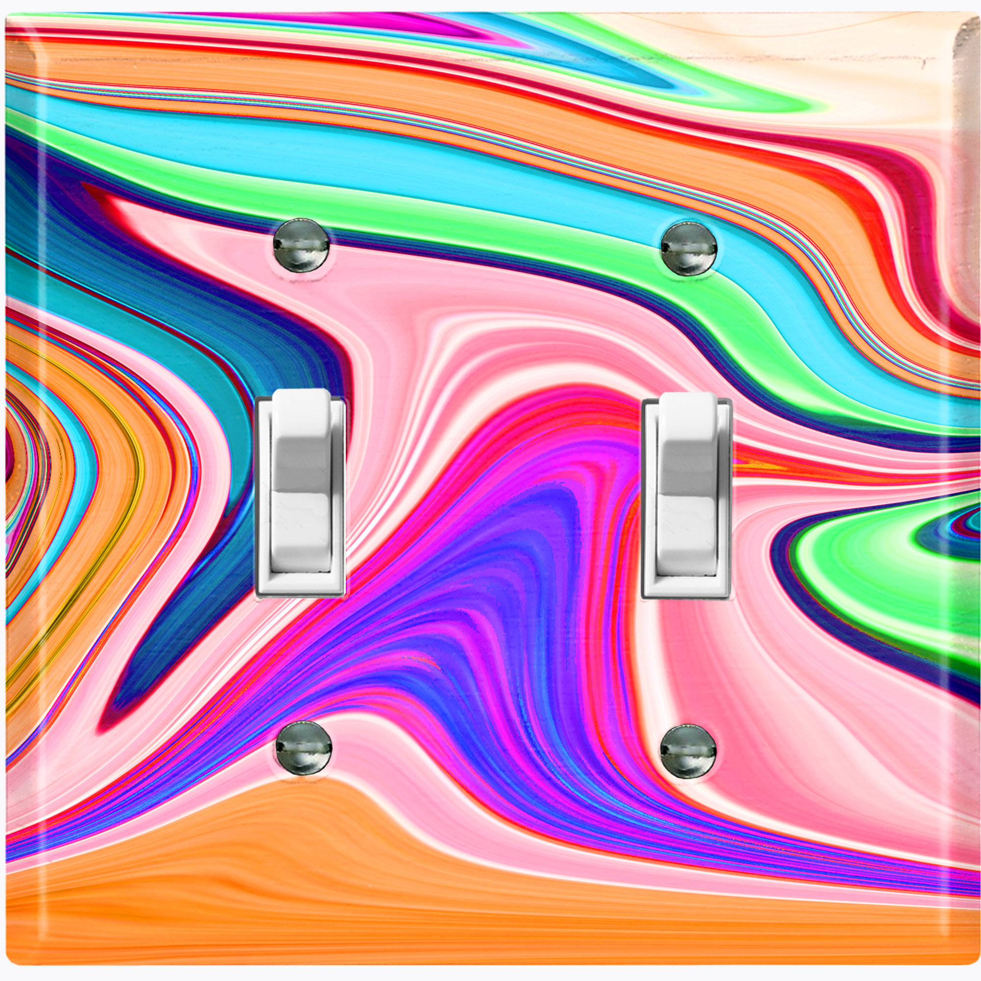 WorldAcc Liquid Candy Swirl 2-Gang Toggle Light Switch Wall Plate | Wayfair