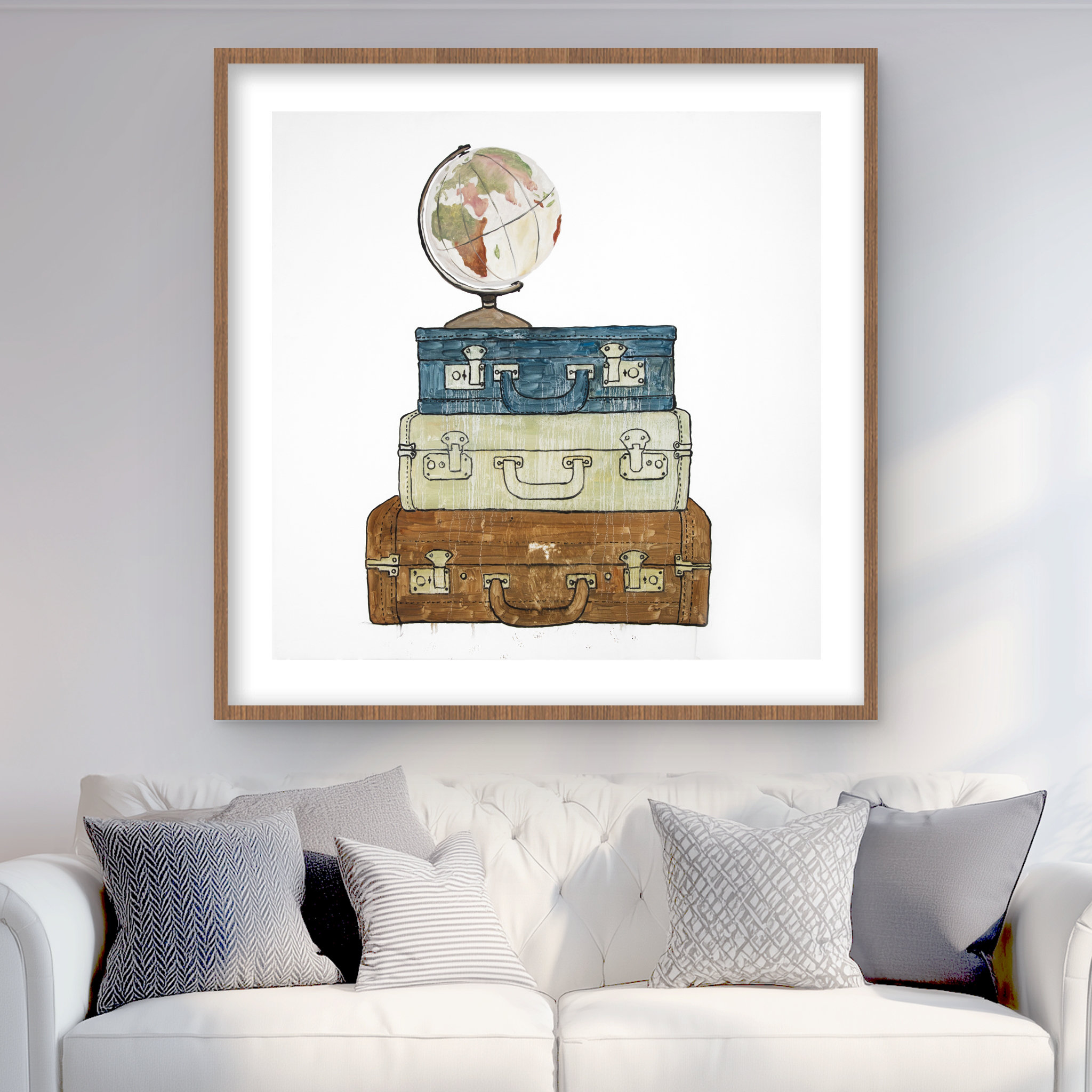 Lark Manor™ Go around the world - Man Cave Travel & Maps Framed Print ...