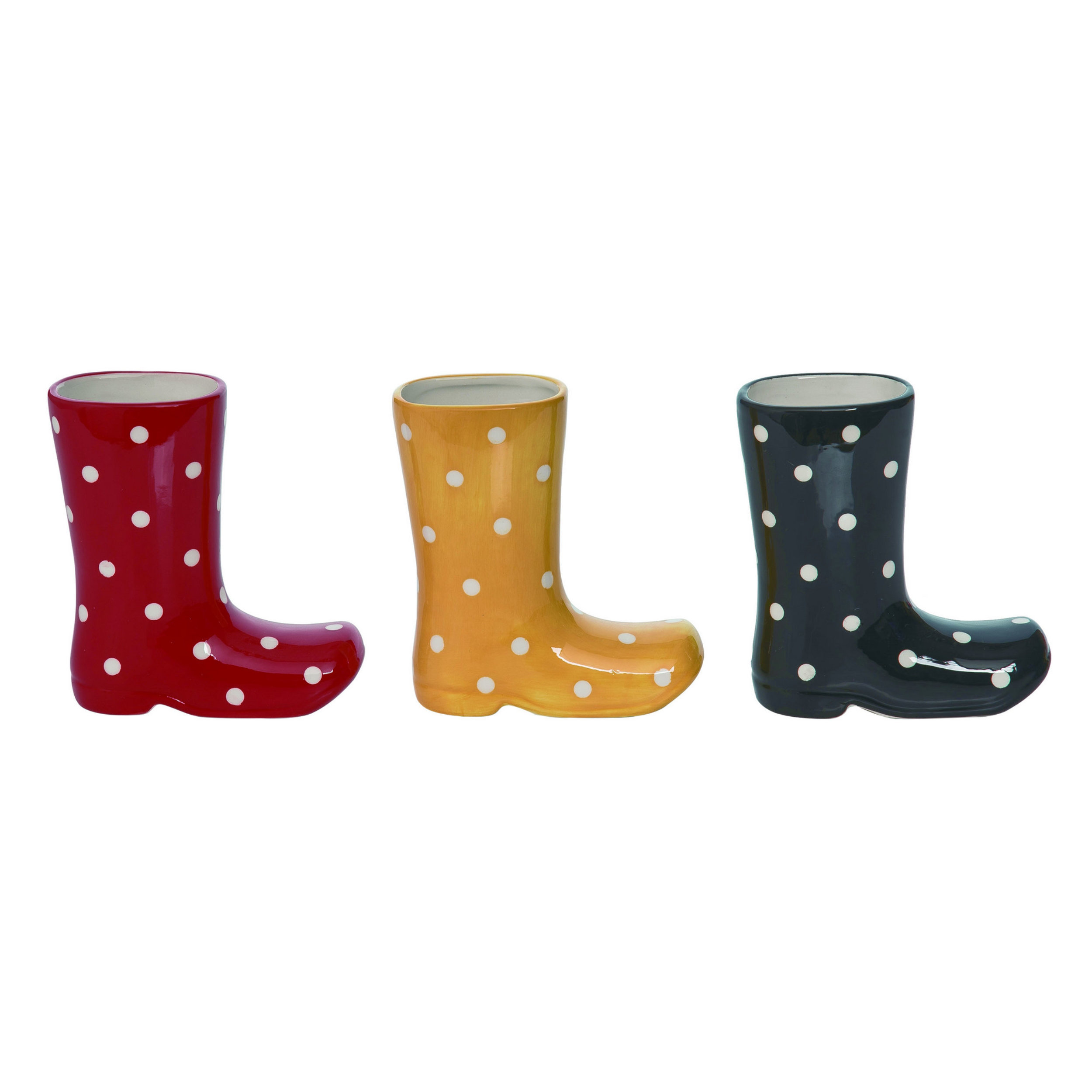 Ophelia & Co. Ceramic Rain Boot Bud Vase Set of 3 Home Decorations ...