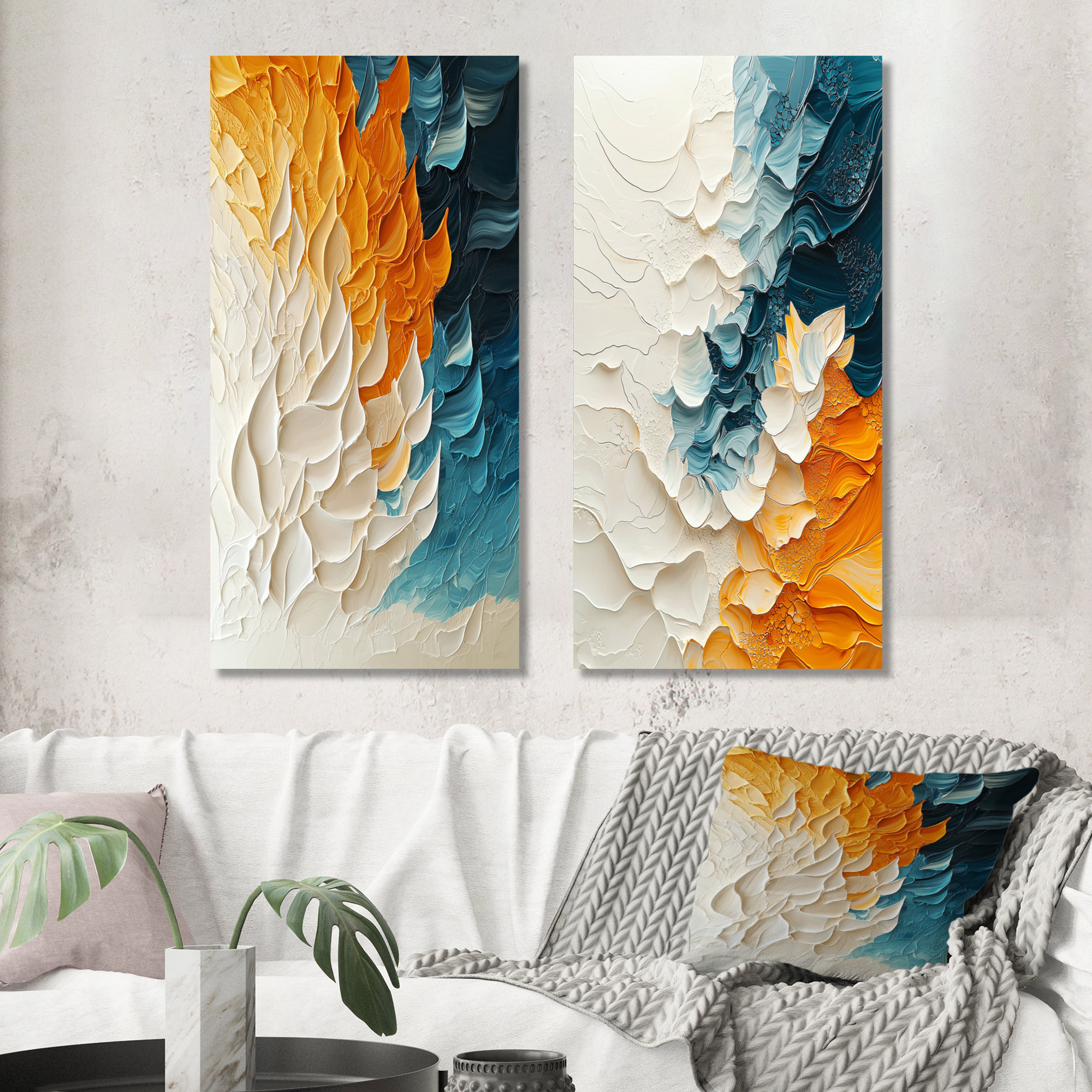 Red Barrel Studio® Biomorphism Wave To Sand Migration I - Abstract Wall Art 2 Panels Collection ...