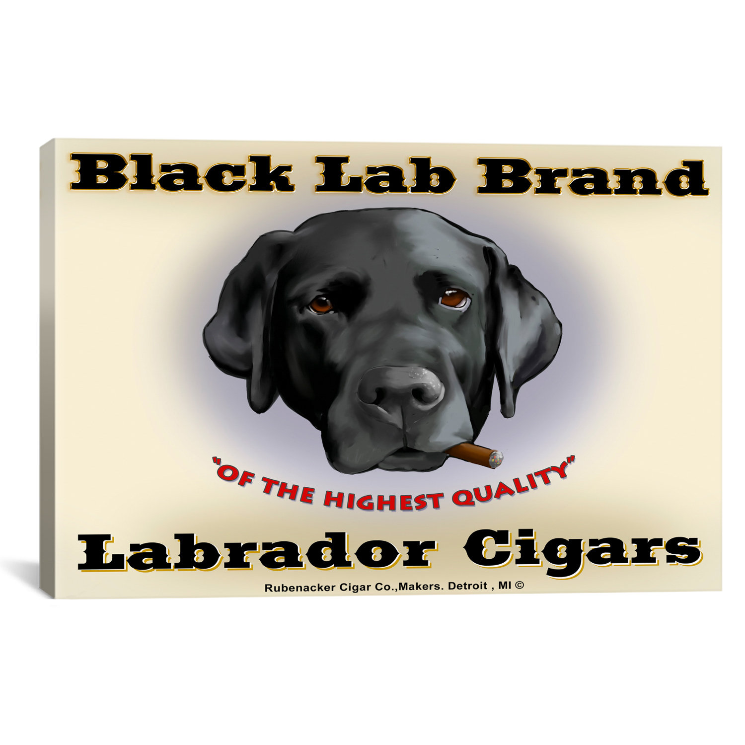 Trinx Brian Rubenacker Black Lab Cigar Graphic Art on Wrapped Canvas ...