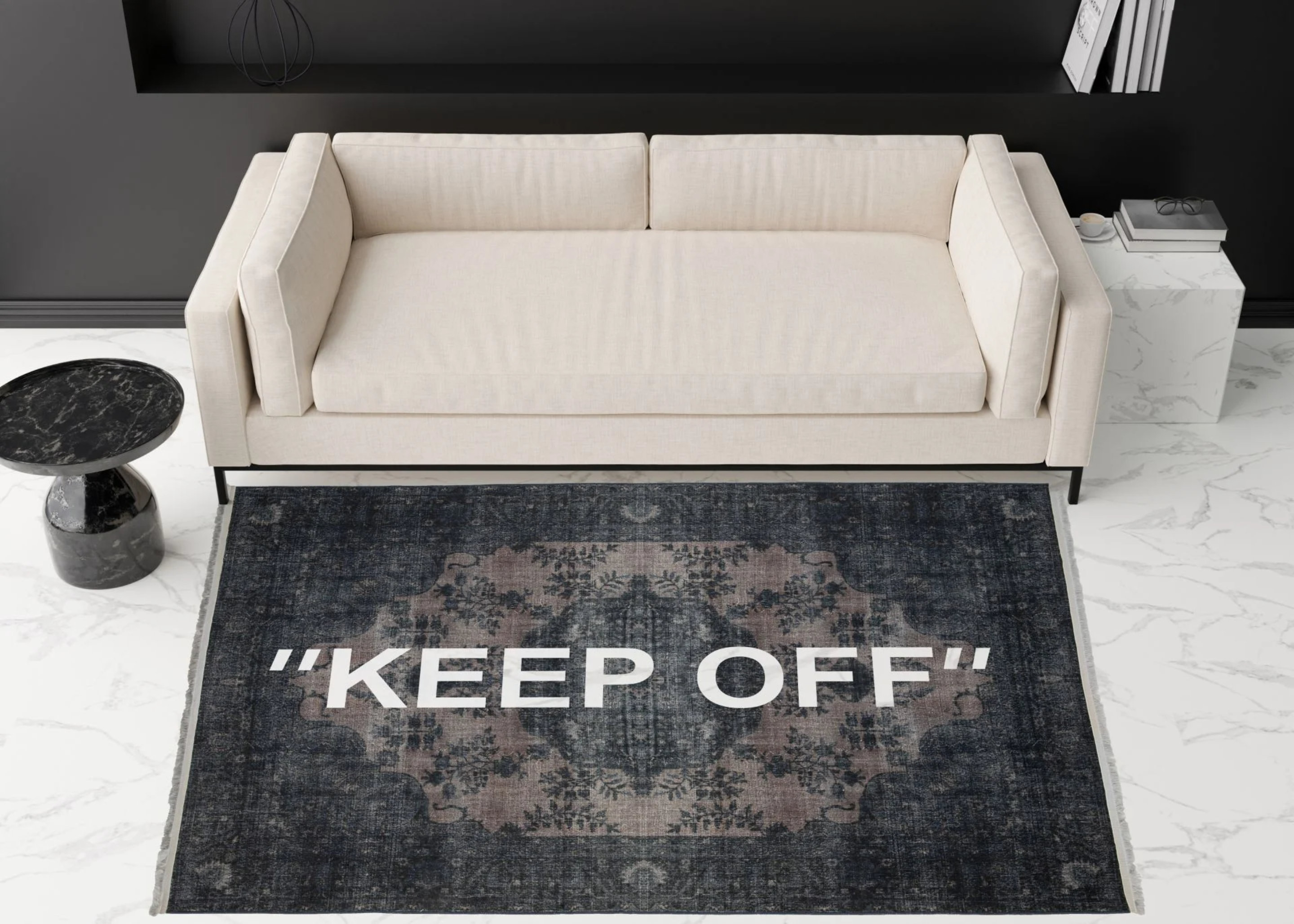 Bungalow Rose Keepoff Digital Print Carpet Navy Blue Color Oriental ...