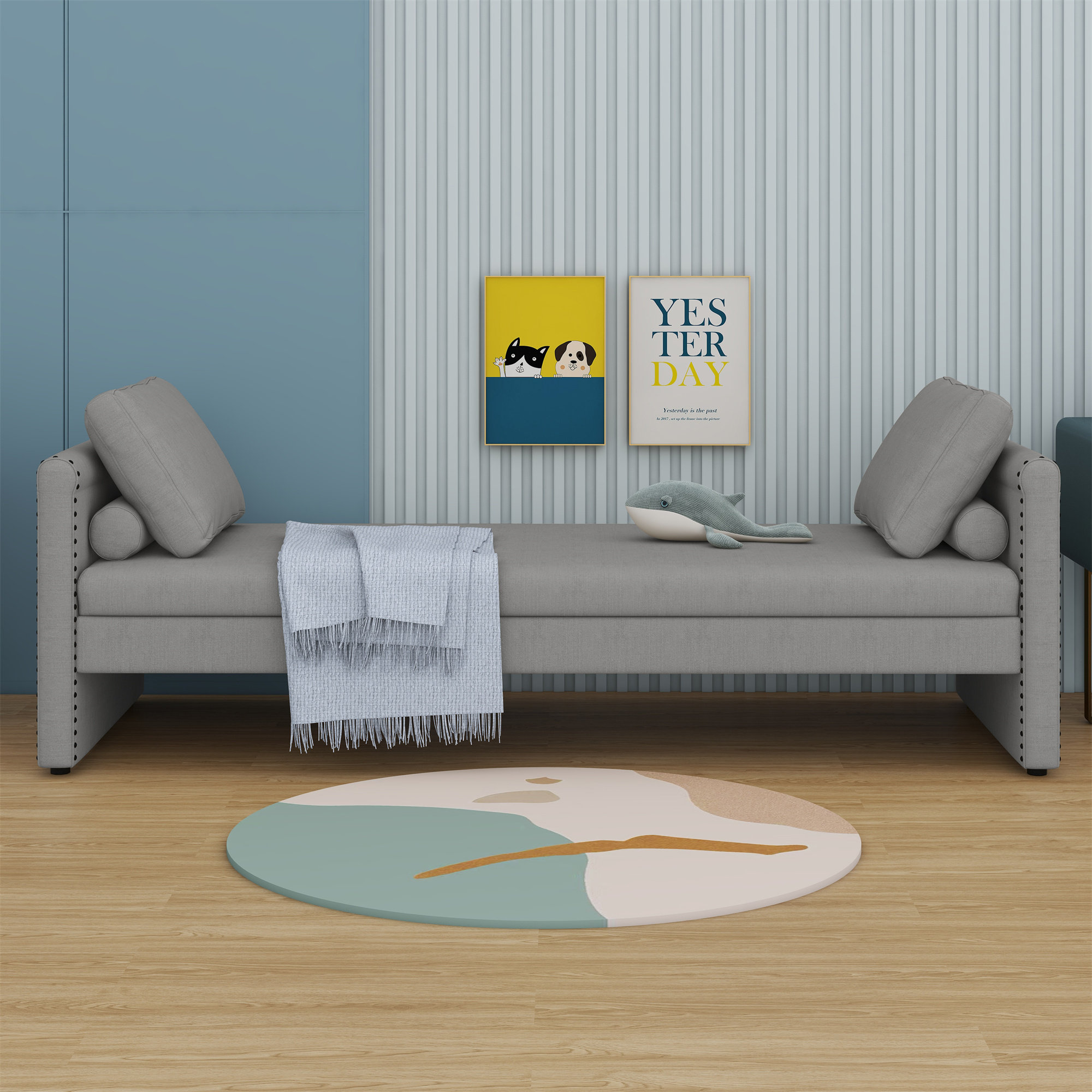 Lark Manor™ Modern Upholstered Chaise Lounger Daybed With Pillows Small ...