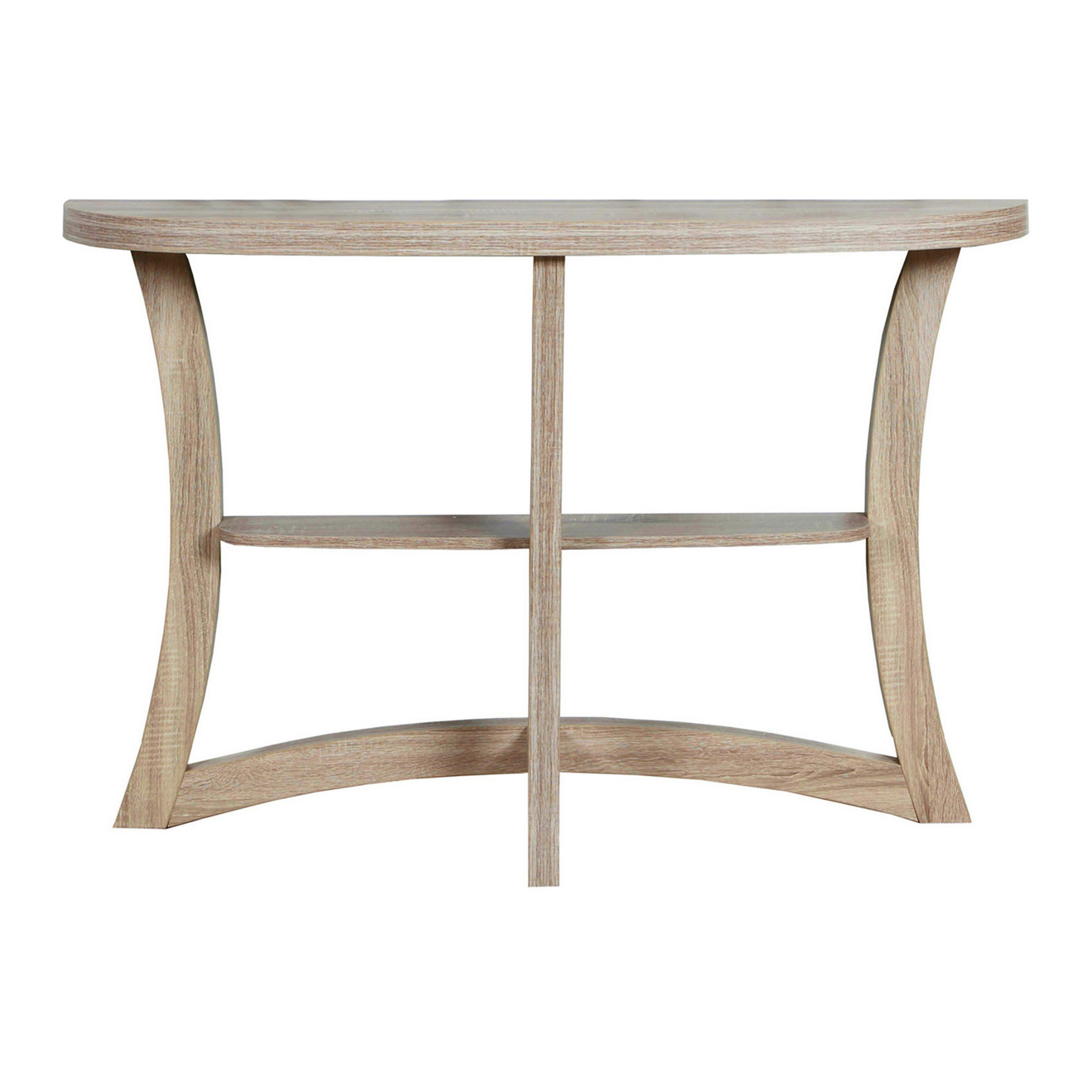 Benjara Fea 47 Inch Accent Table Console, Narrow Half Moon Curved Design, Taupe | Wayfair