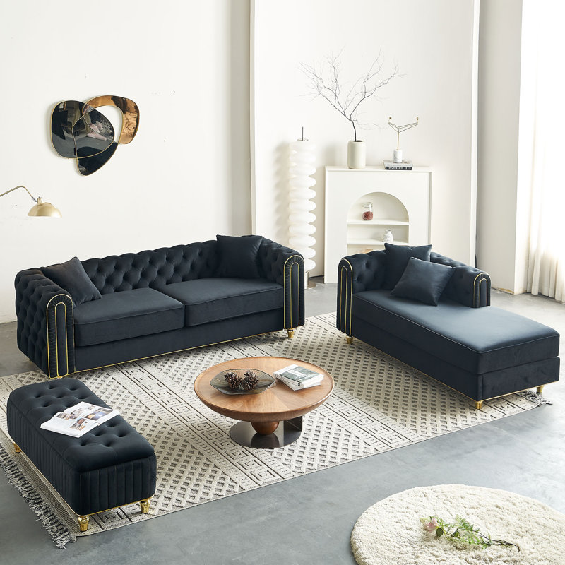 House of Hampton® 86 Wide Luxury Modern Tufted Sofa for Living Room ...