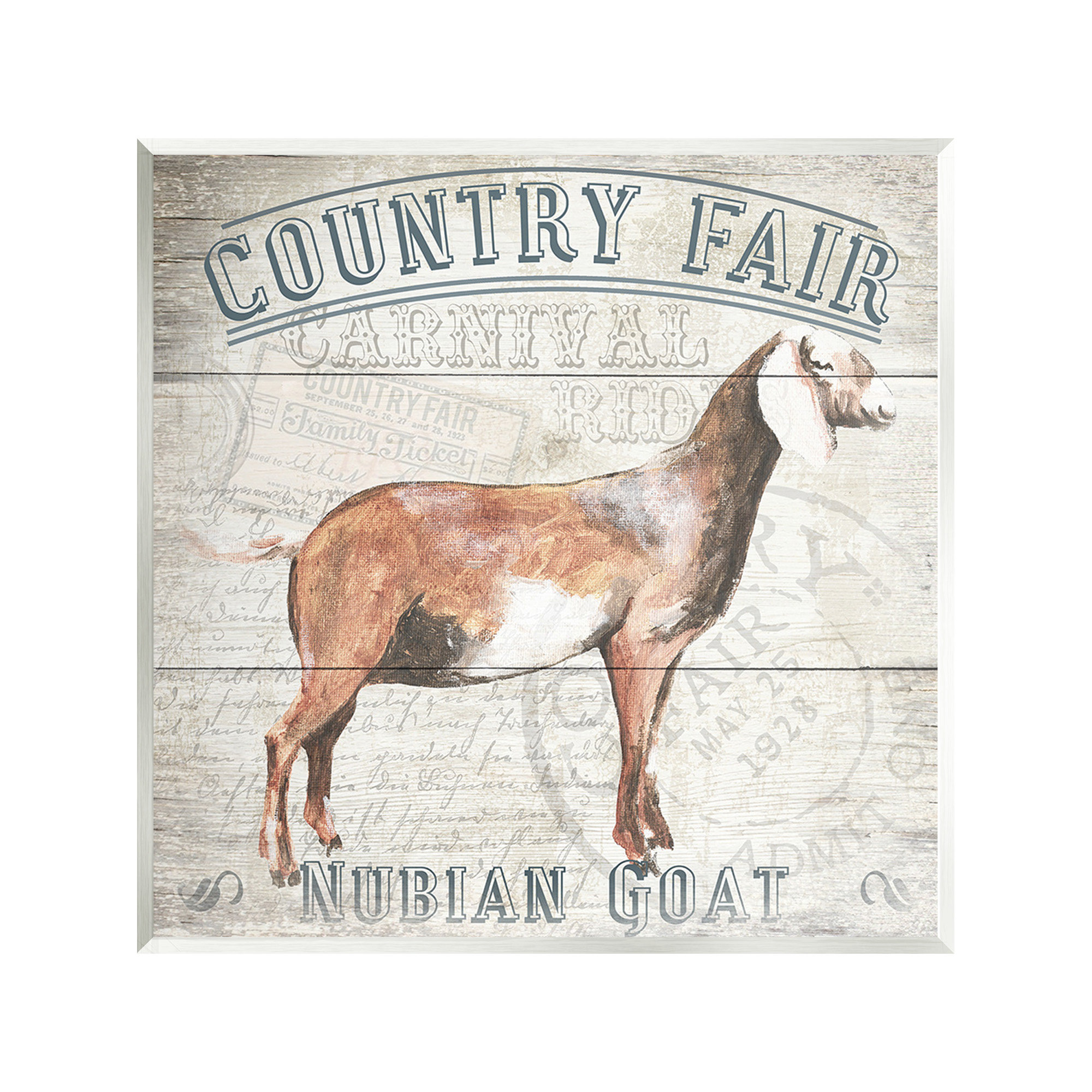Stupell Industries Country Fair Goat Wall Plaque Art by Gail Fraser ...