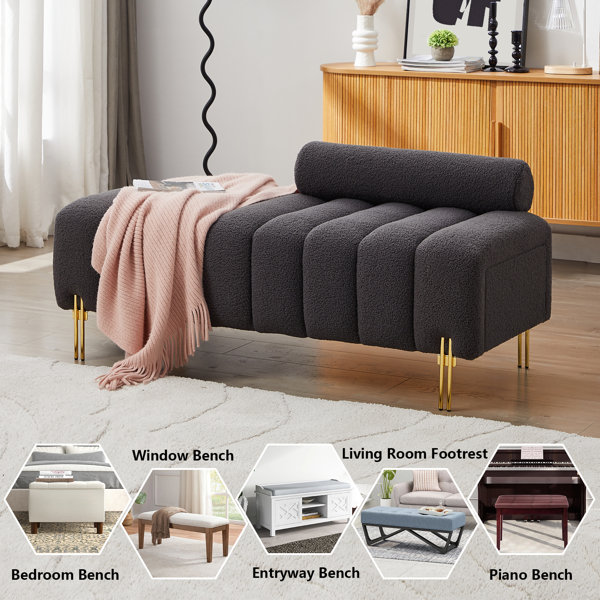 Everly Quinn Jerryl Upholstered Storage Bench With 2 Drawers & Reviews ...