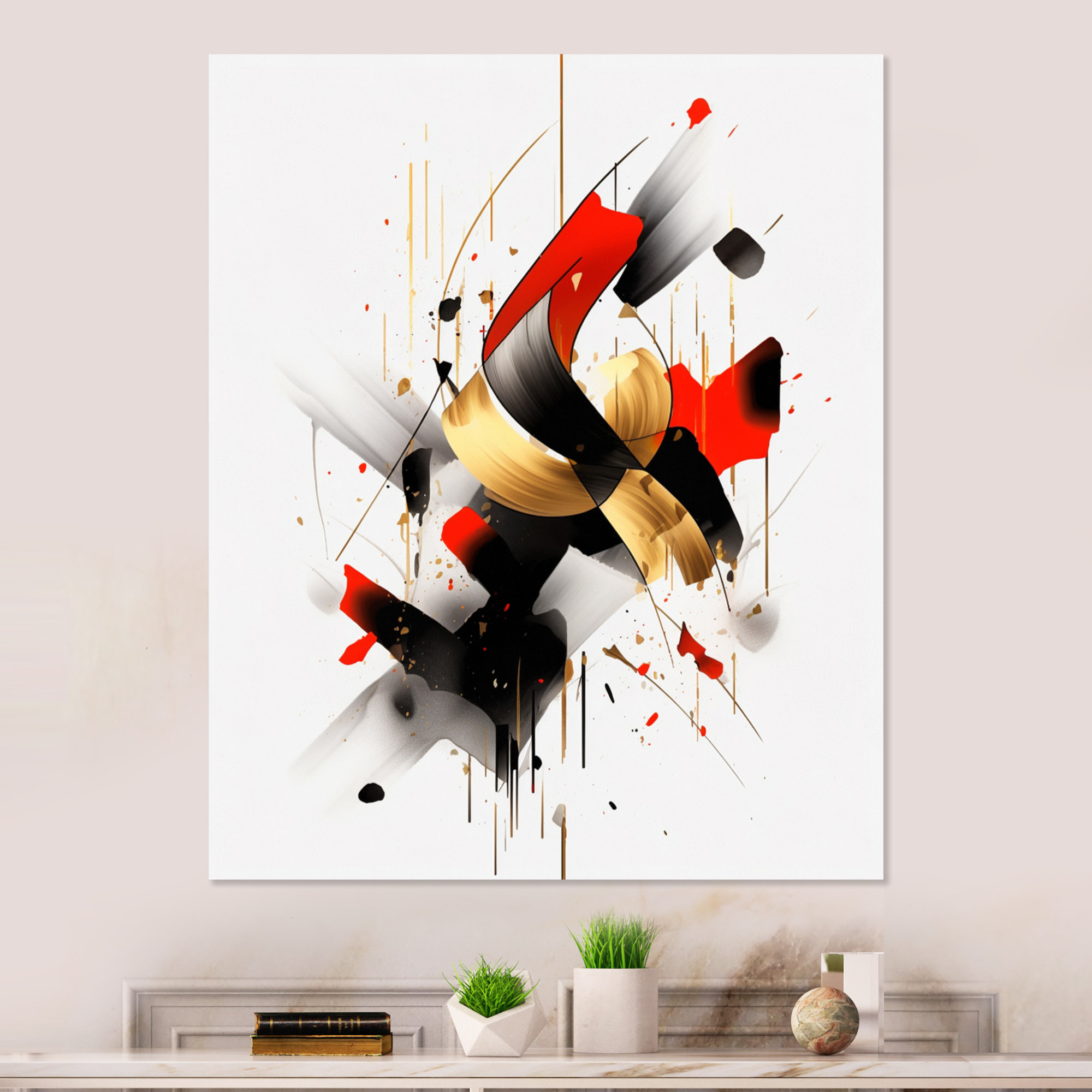 Latitude Run® Red Black Abstract Dreamscape III - Abstract Shapes Metal ...