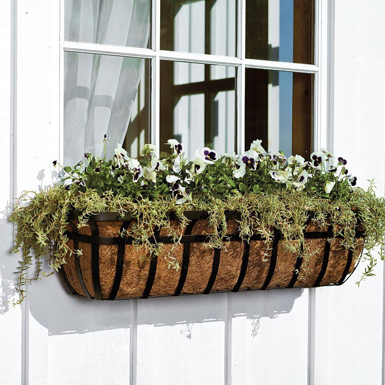 Gracie Oaks Ajalae English Hay Basket Metal Box Window Planter ...