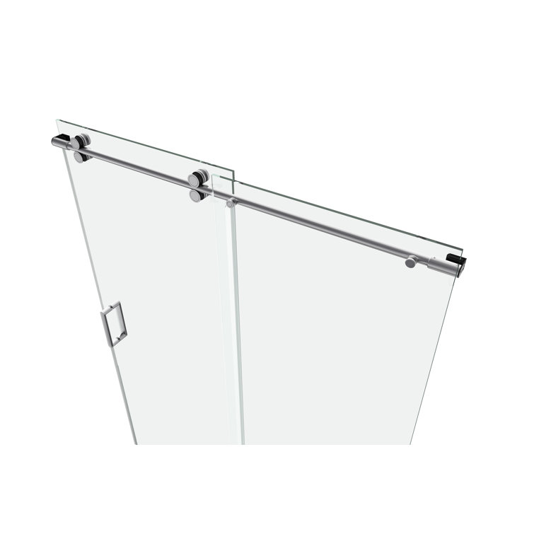 Eurotech Showers 56.5'' - 59'' W x 78'' H Frameless Shower Door with ...