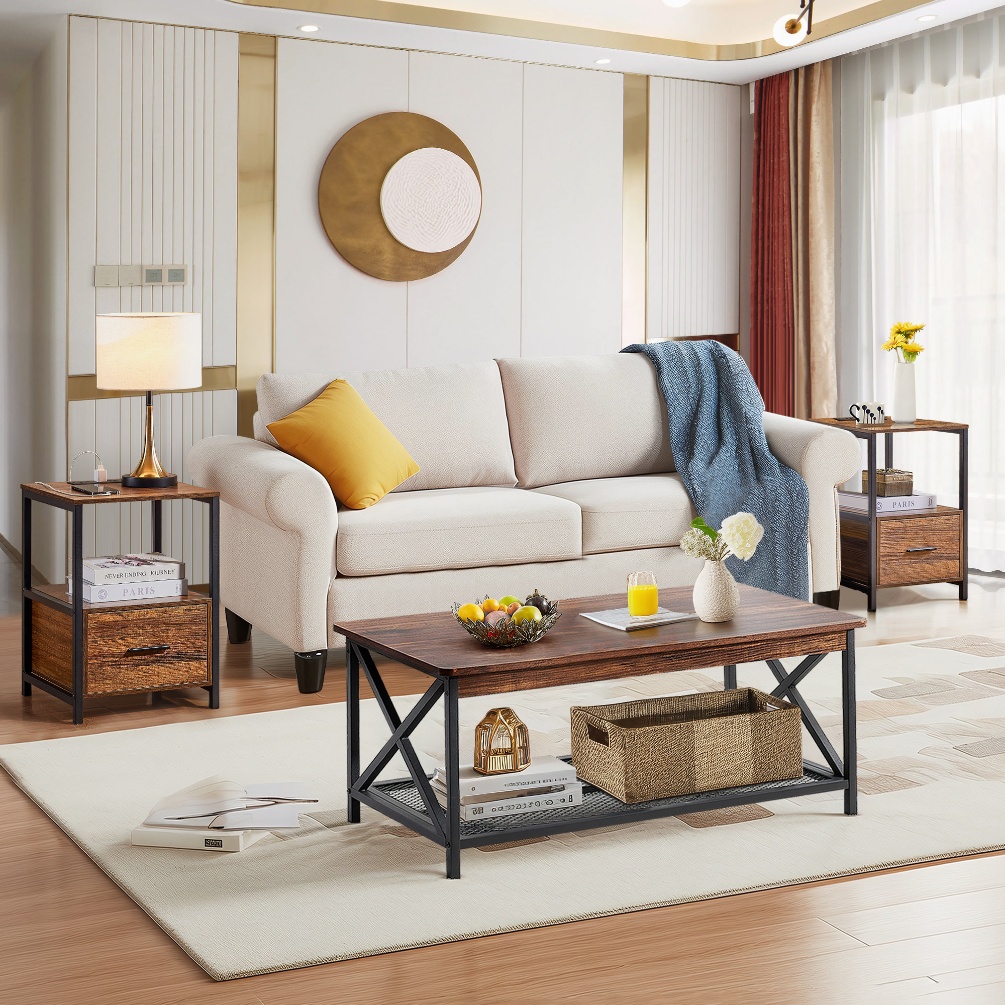 Vecelo 3 - Piece Living Room Table Set & Reviews | Wayfair