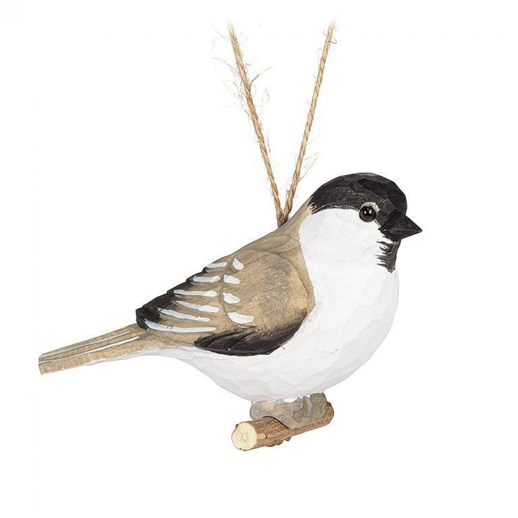 The Holiday Aisle® Chickadee On A A Branch Carved Ornament | Wayfair