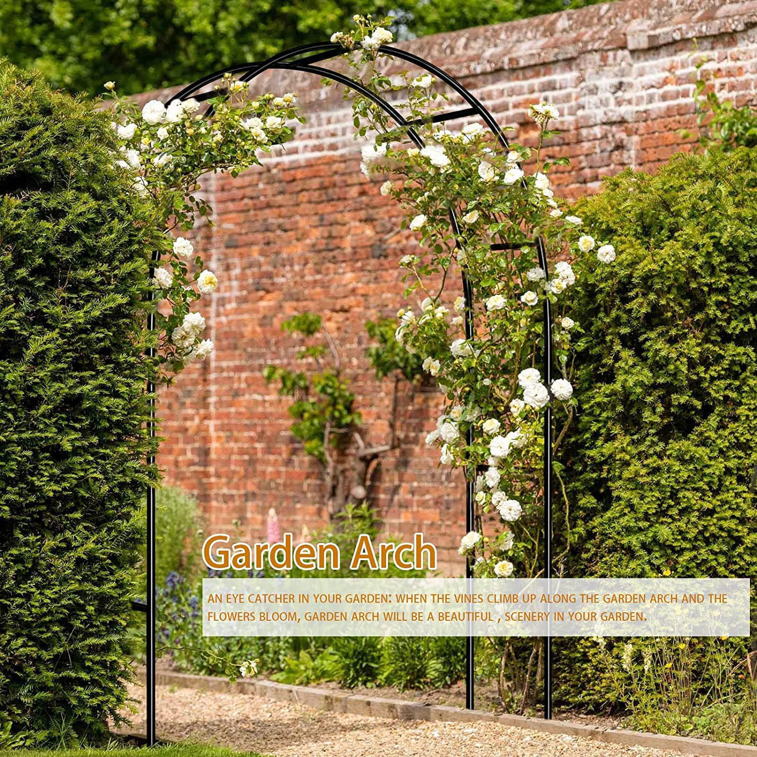 Belleze 59'' W x 16'' D Metal Arbour - Wayfair Canada