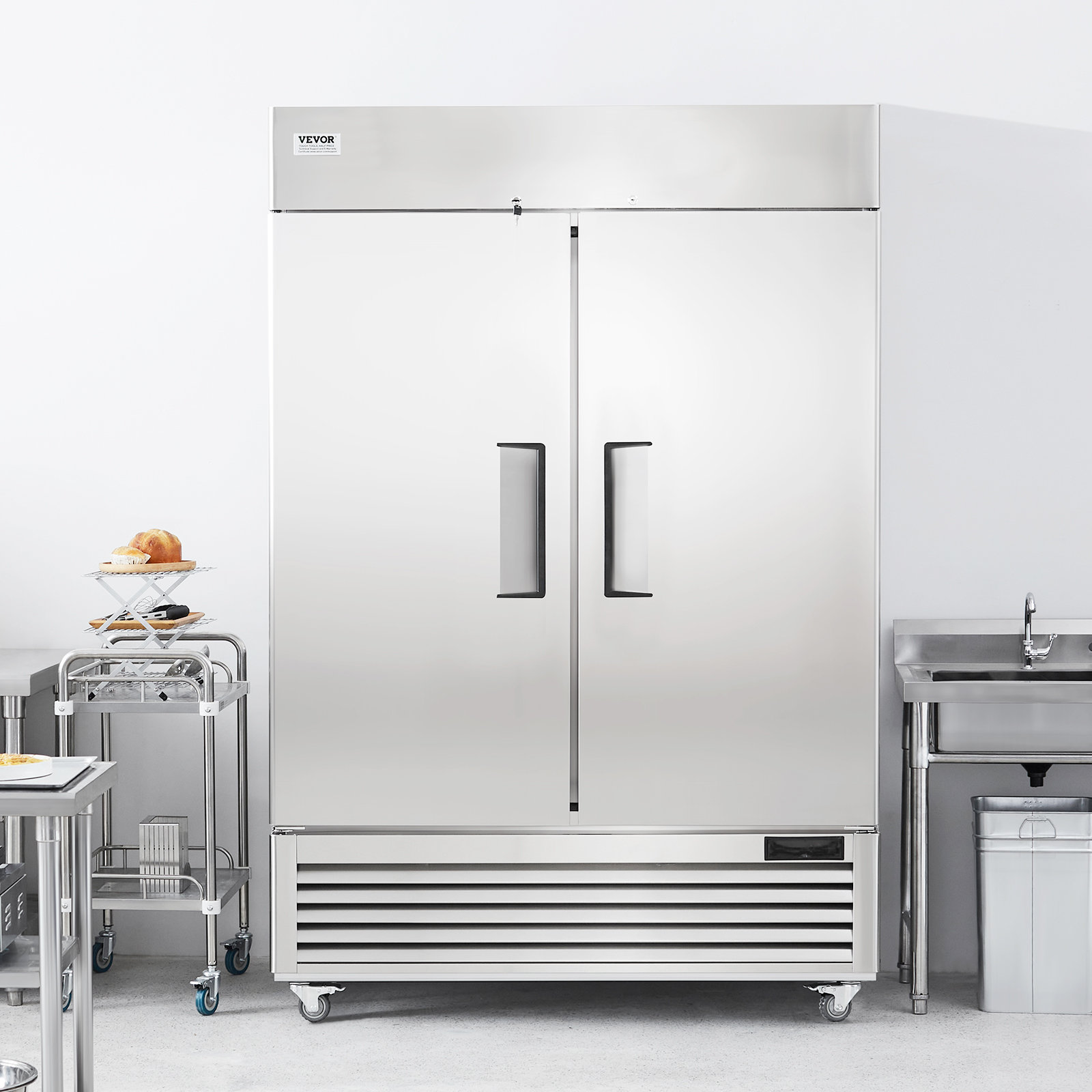 VEVOR Commercial Freezer 44.21 Cu.ft, Reach In 54.4" W Upright Freezer ...