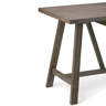 Simpli Home Dylan 60"W Solid Wood Desk, Modern Industrial Style with ...