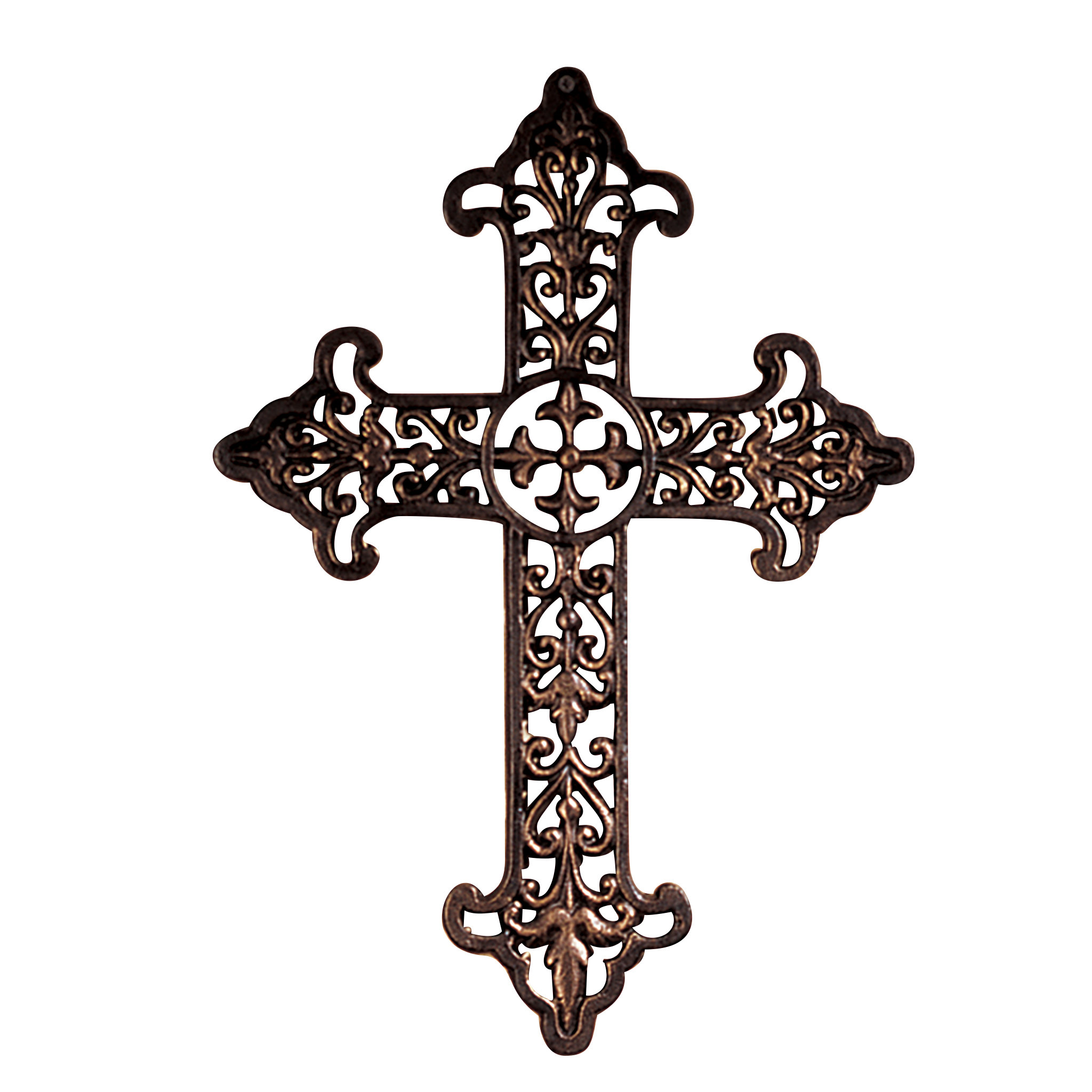 Design Toscano Fleur de Lis Cross Wall Sculpture & Reviews | Wayfair