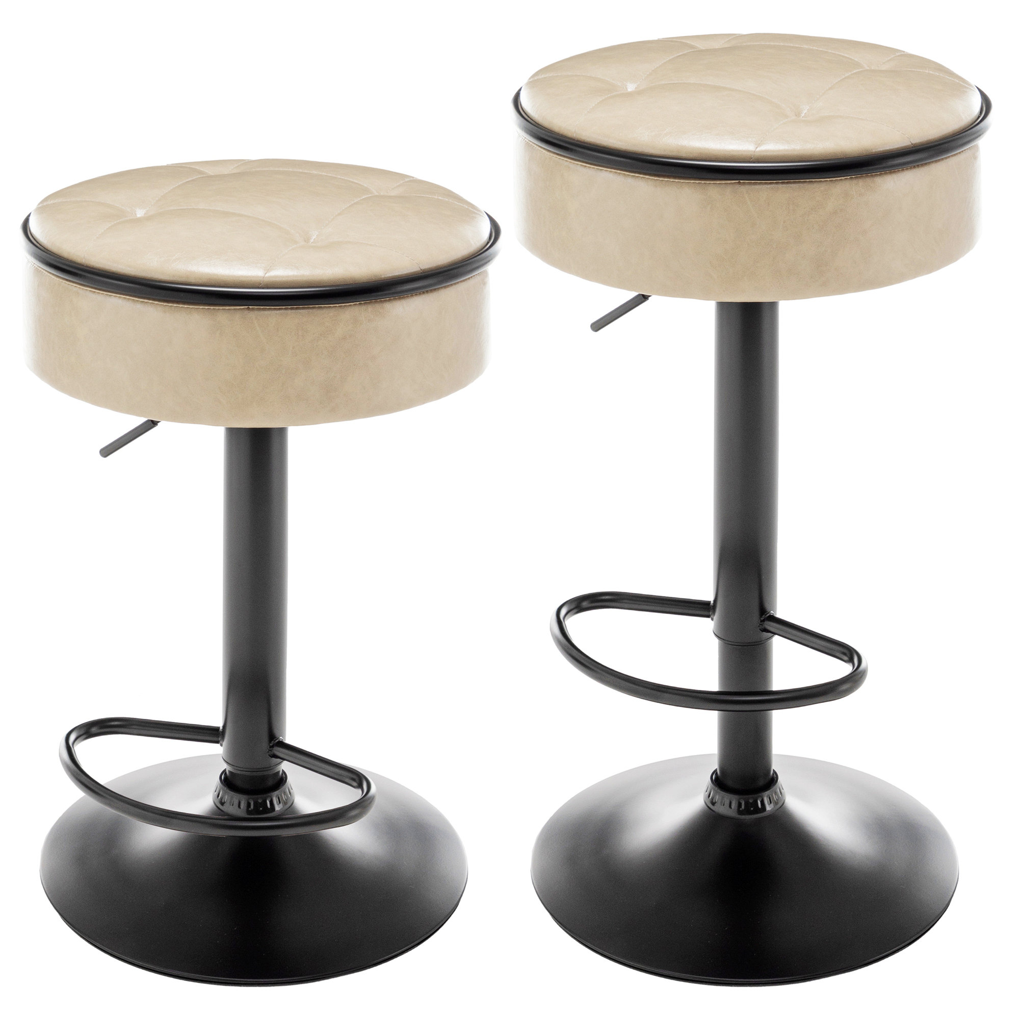 Mercer41 Two Pieces Storage Bar Stools, Swivel Bar Stool, Height ...