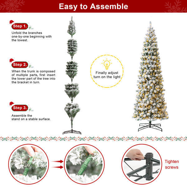 The Holiday Aisle® Johvan 11' H Green Pine Christmas Tree with 700 LED ...