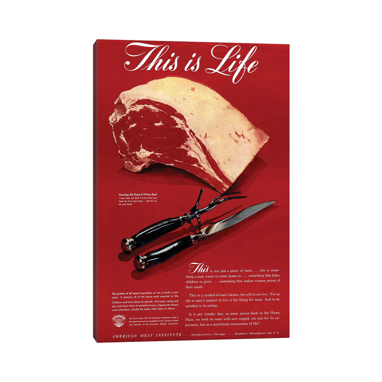 East Urban Home 1940S American Meat Institute Beef Magazine Advert ...