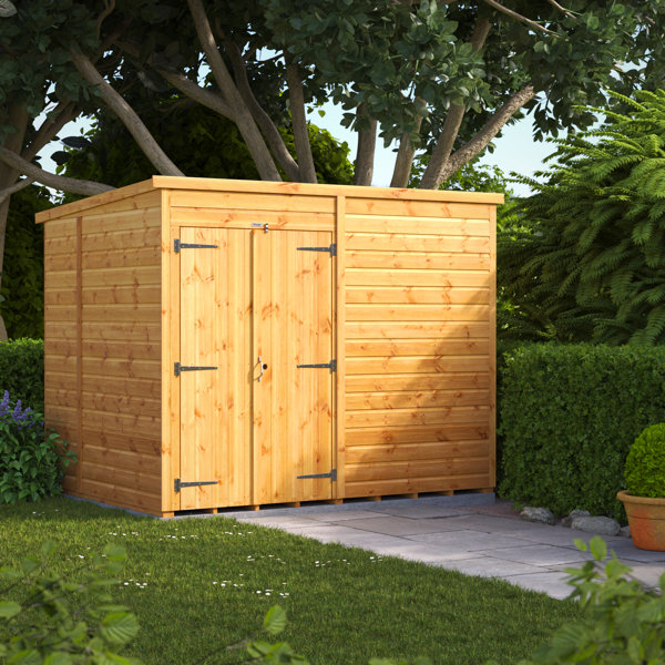 POWERSHEDS 6 ft. W x 8 ft. D Power Double Door Pent Shiplap Dip Treated ...