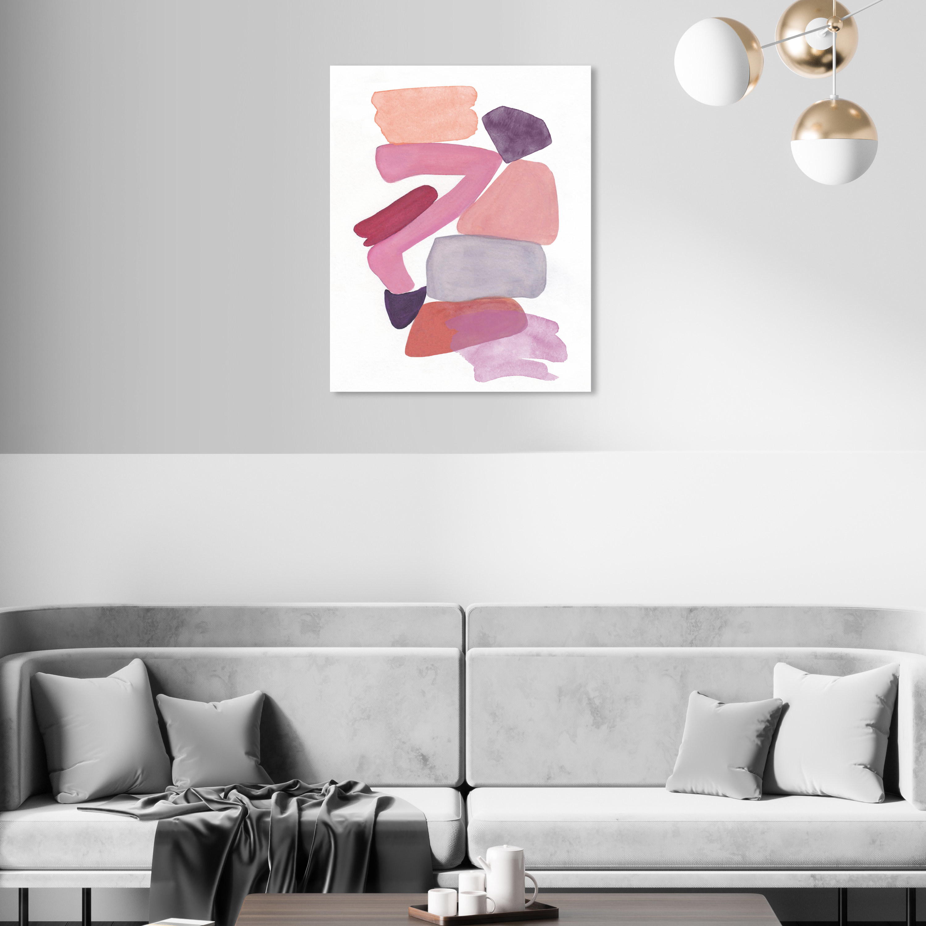 Oliver Gal Prints Tones II Abstract Rock Shapes Modern Pink - Picture ...