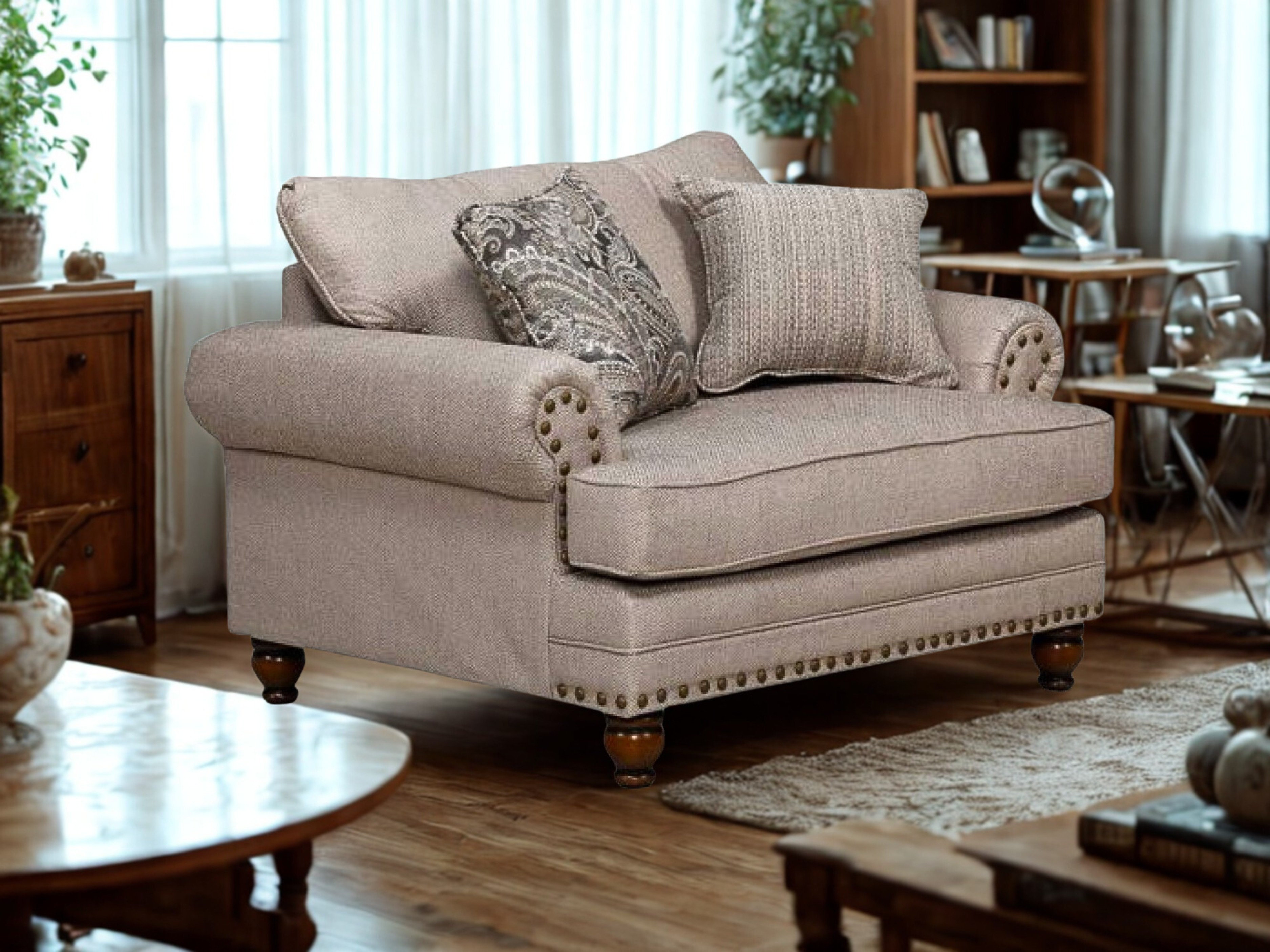Three Posts Marinello 55" Wide Polyester Chair and a Half & Reviews ...