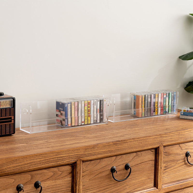 Ebern Designs Acrylic Cassette Rack Media Storage | Wayfair