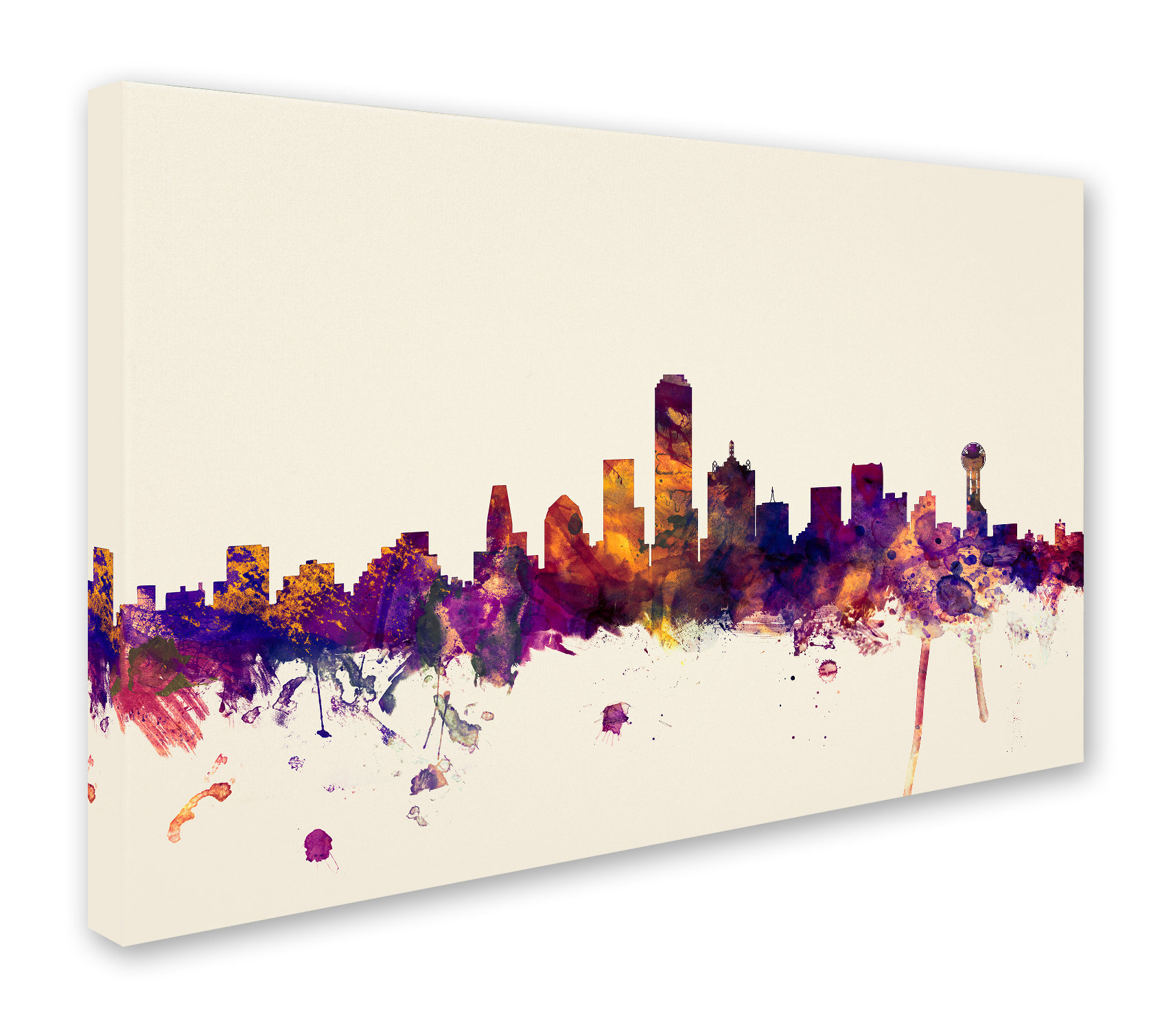 Ivy Bronx 'Dallas Texas Skyline' Framed Graphic Art on Wrapped Canvas ...