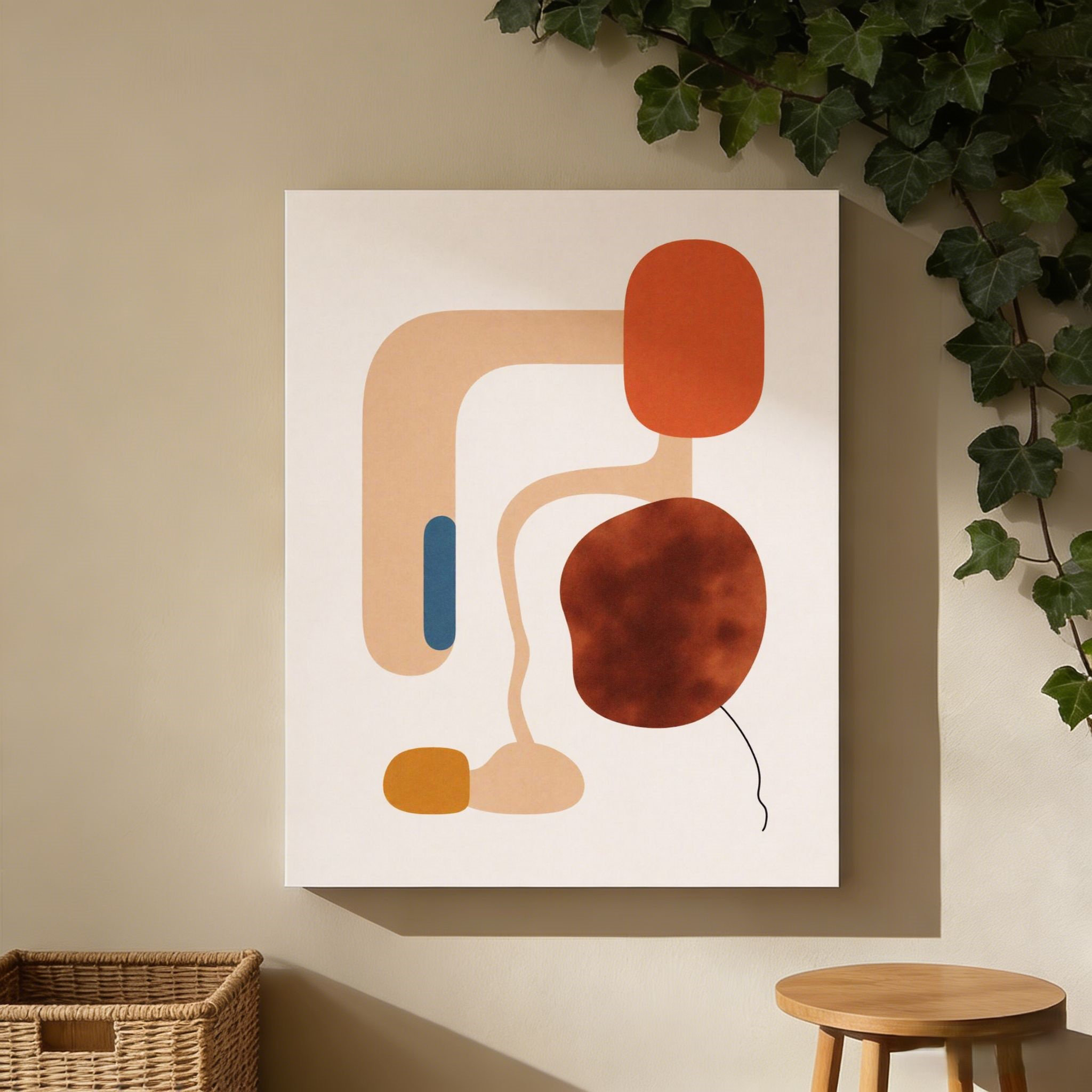 George Oliver Earth Tone Abstract Shapes Art Unframed Wall Canvas 24 X ...