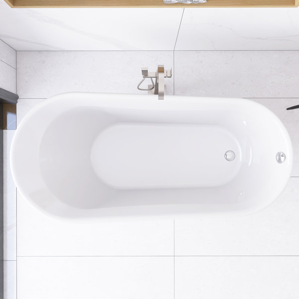 Lhragee 61 po X 30 po Baignoire de trempage autoportante en acrylique ...