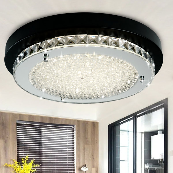 Mercer41 Reshia LED Flush Mount Lighting Crystal Ceiling Light Fixtures ...